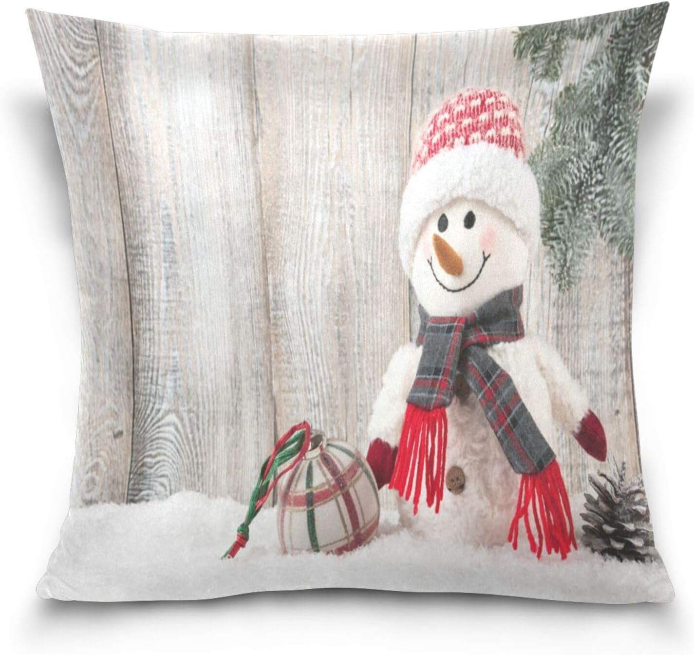 GZHJMY Christmas Snowman Throw Pillow Cover 20 x 20 Inch, Soft Square ...