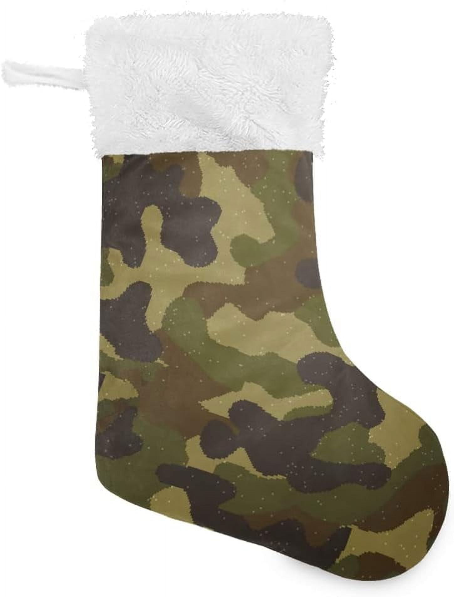 GZHJMY Christmas Stocking, Personalized Camouflage Large Candy Stocking ...
