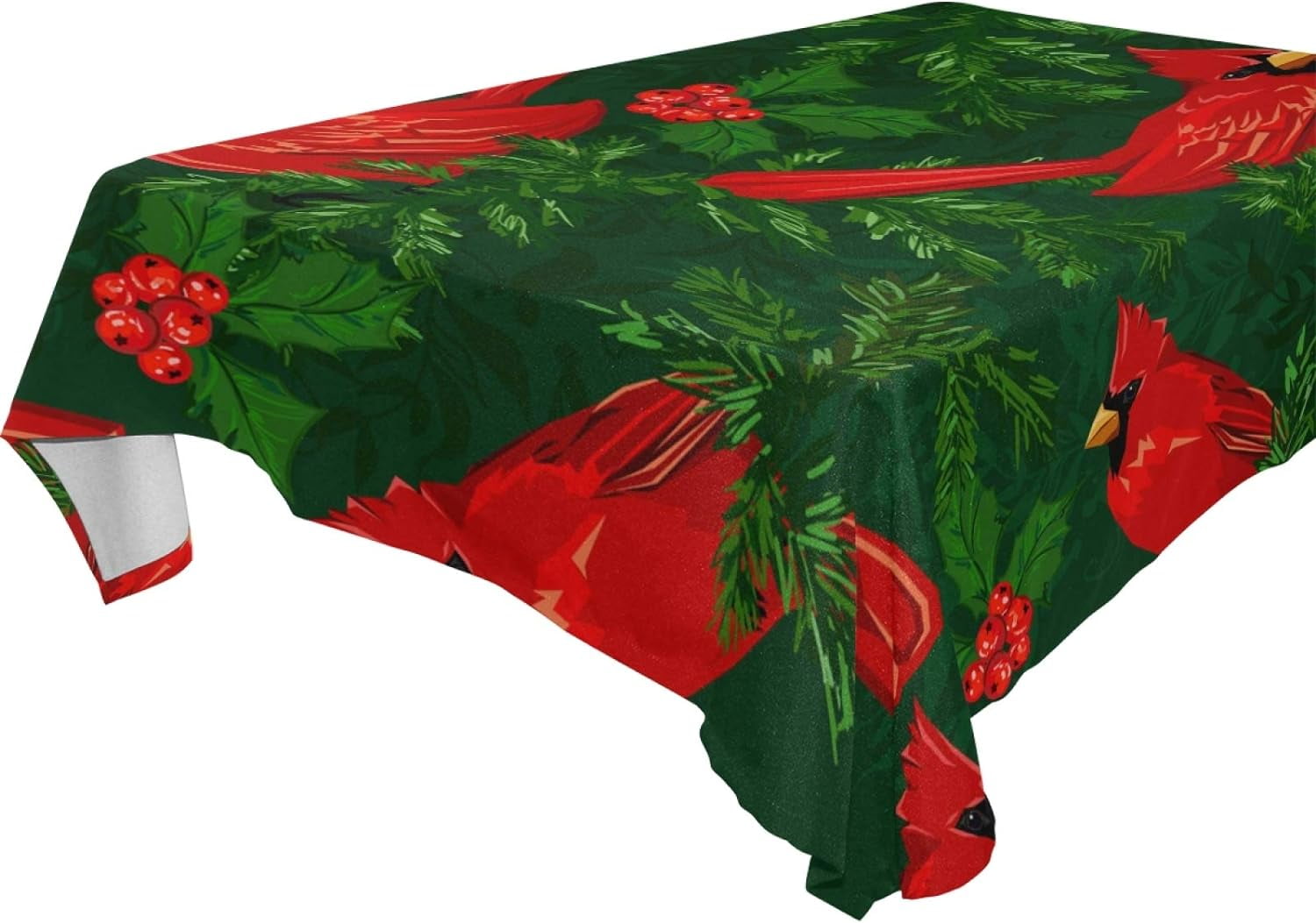 GZHJMY Christmas Tablecloth - Red Cardinal Bird Print No Iron and Stain ...