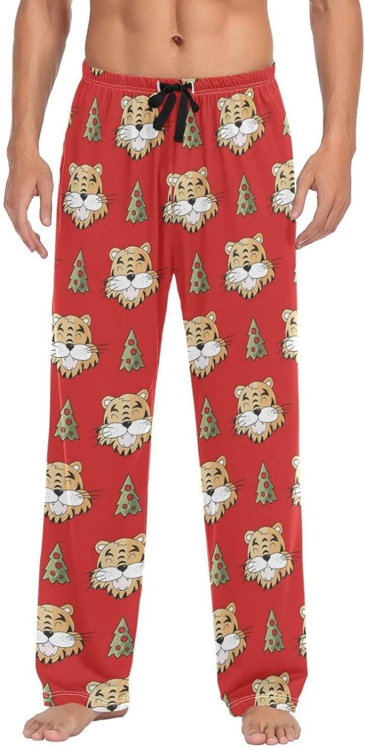 GZHJMY Christmas Tiger Men's Pajama Pants, Comfortable Lounge Pants ...