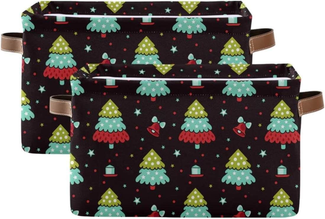 GZHJMY Christmas Tree Rectangular Storage Bins, 2 PCS Collapsible Toy ...