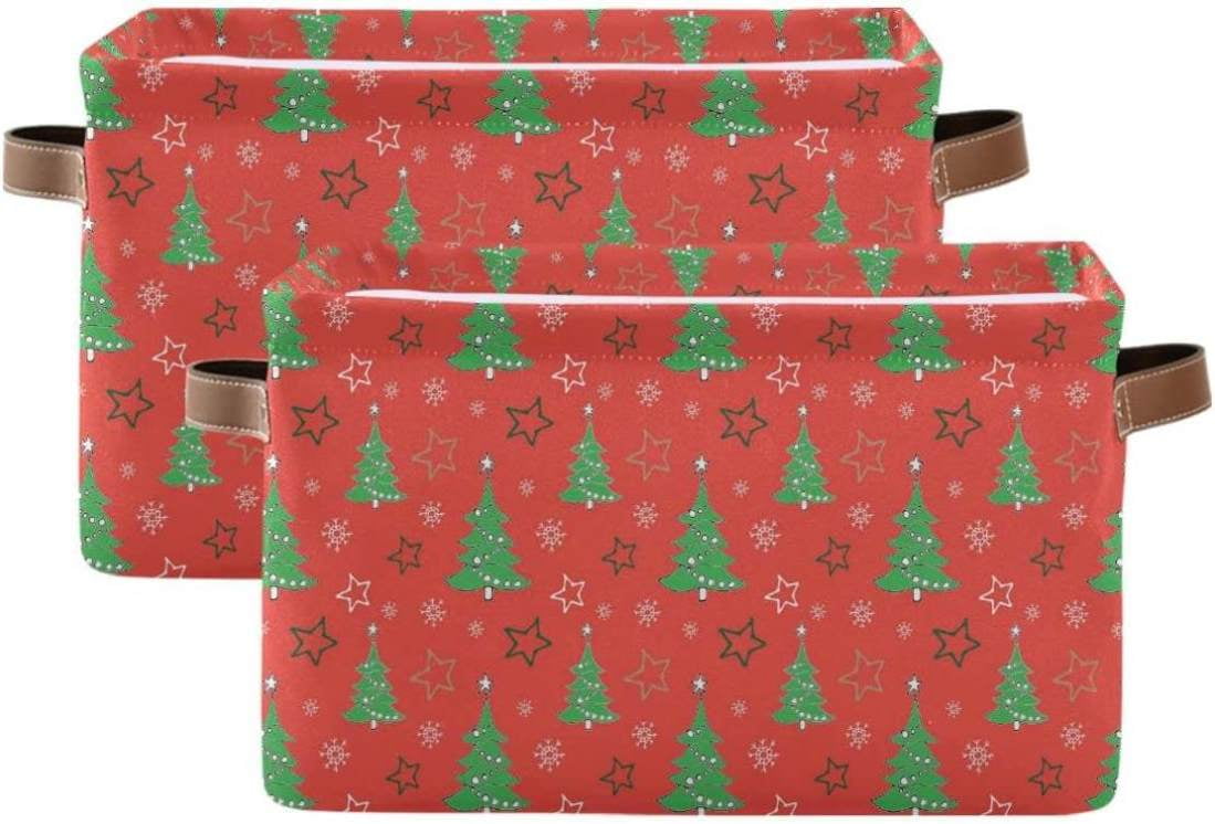 GZHJMY Christmas Tree Rectangular Storage Bins, 2 PCS Collapsible Toy ...