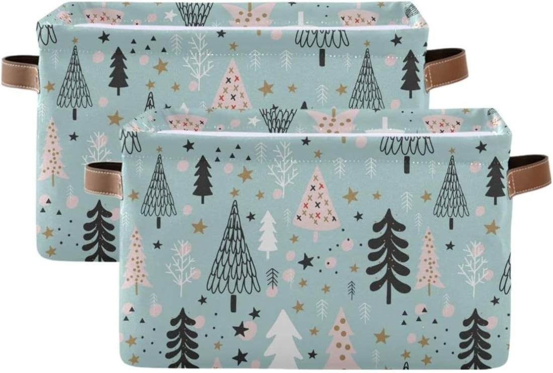 GZHJMY Christmas Tree Rectangular Storage Bins, 2 PCS Collapsible Toy ...