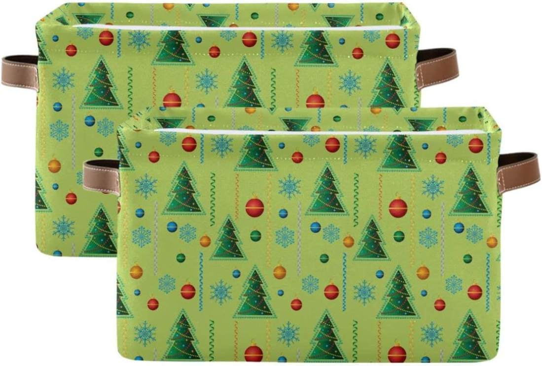GZHJMY Christmas Tree Rectangular Storage Bins, 2 PCS Collapsible Toy ...