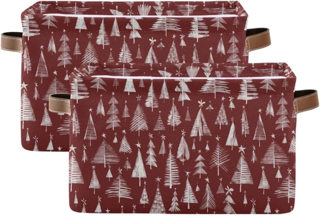 GZHJMY Christmas Tree Rectangular Storage Bins, 2 PCS Collapsible Toy ...