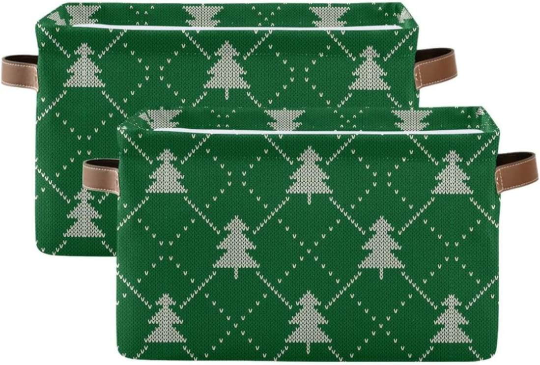 GZHJMY Christmas Tree Rectangular Storage Bins, 2 PCS Collapsible Toy ...