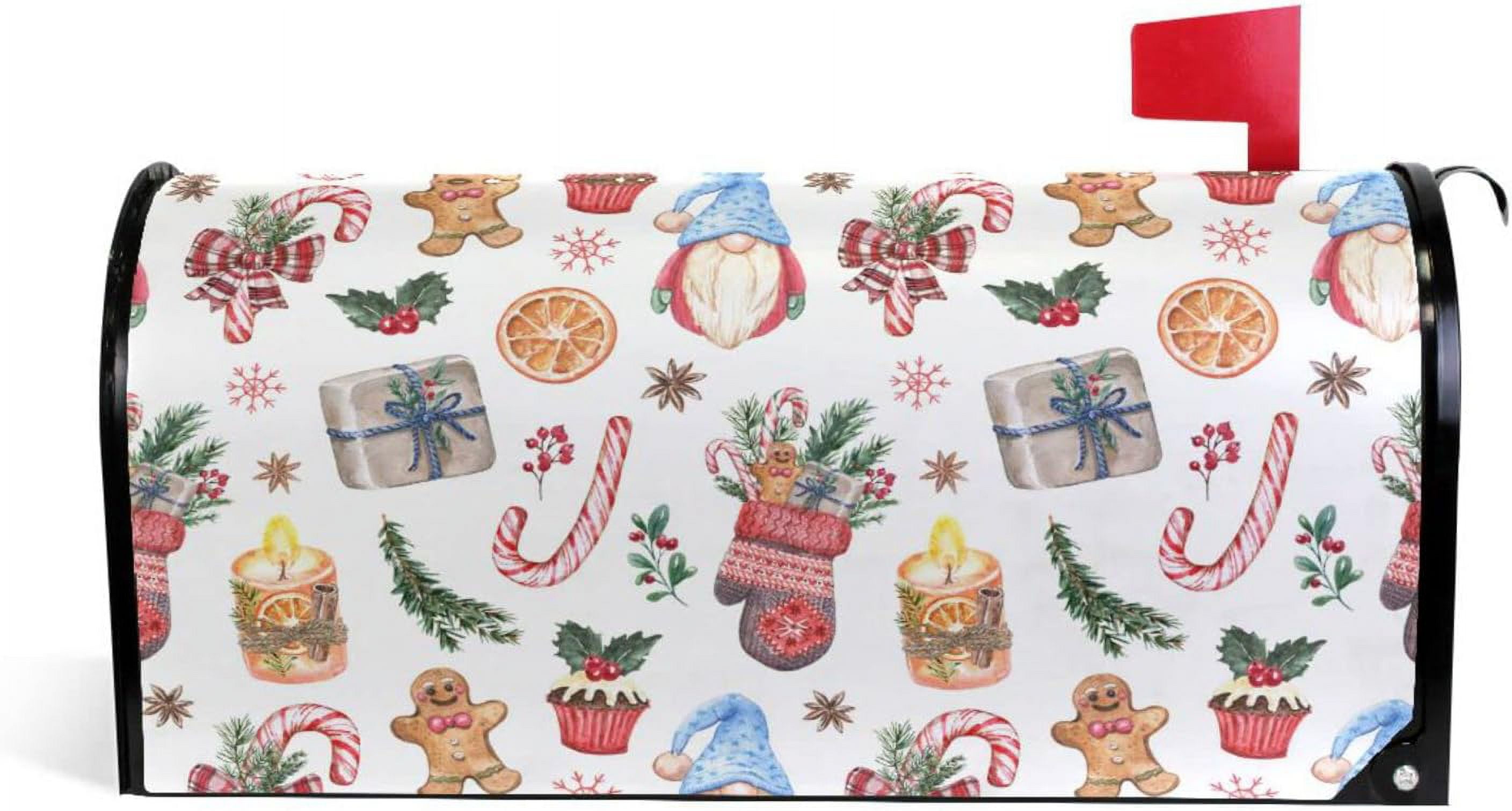 GZHJMY Christmas Vintage Cookies Gnomes Magnetic Mailbox Cover Large ...