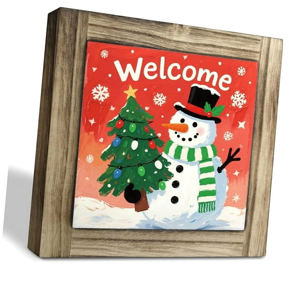 GZHJMY Christmas Wood Decor, Sign, Snowman Decors for Office, Christmas ...