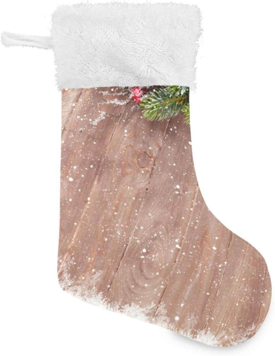 GZHJMY Christmas Wooden Snow Pattern Christmas Stockings, Personalized ...
