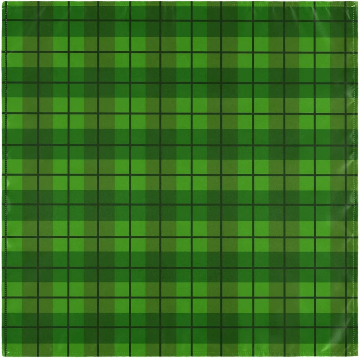 GZHJMY Classic Green Checked Pattern Cloth Napkins, Set of 1 20 x 20 ...