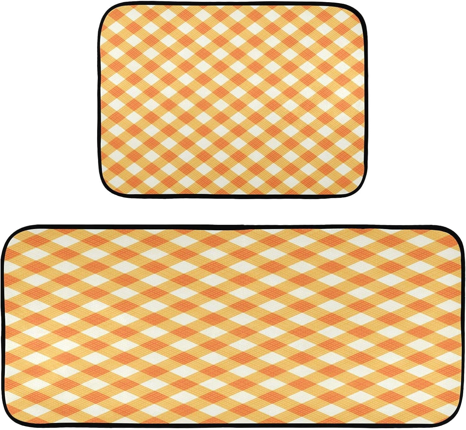 GZHJMY Classic Yellow Square Kitchen Rug,Set of 2 Decoration Non Skid ...