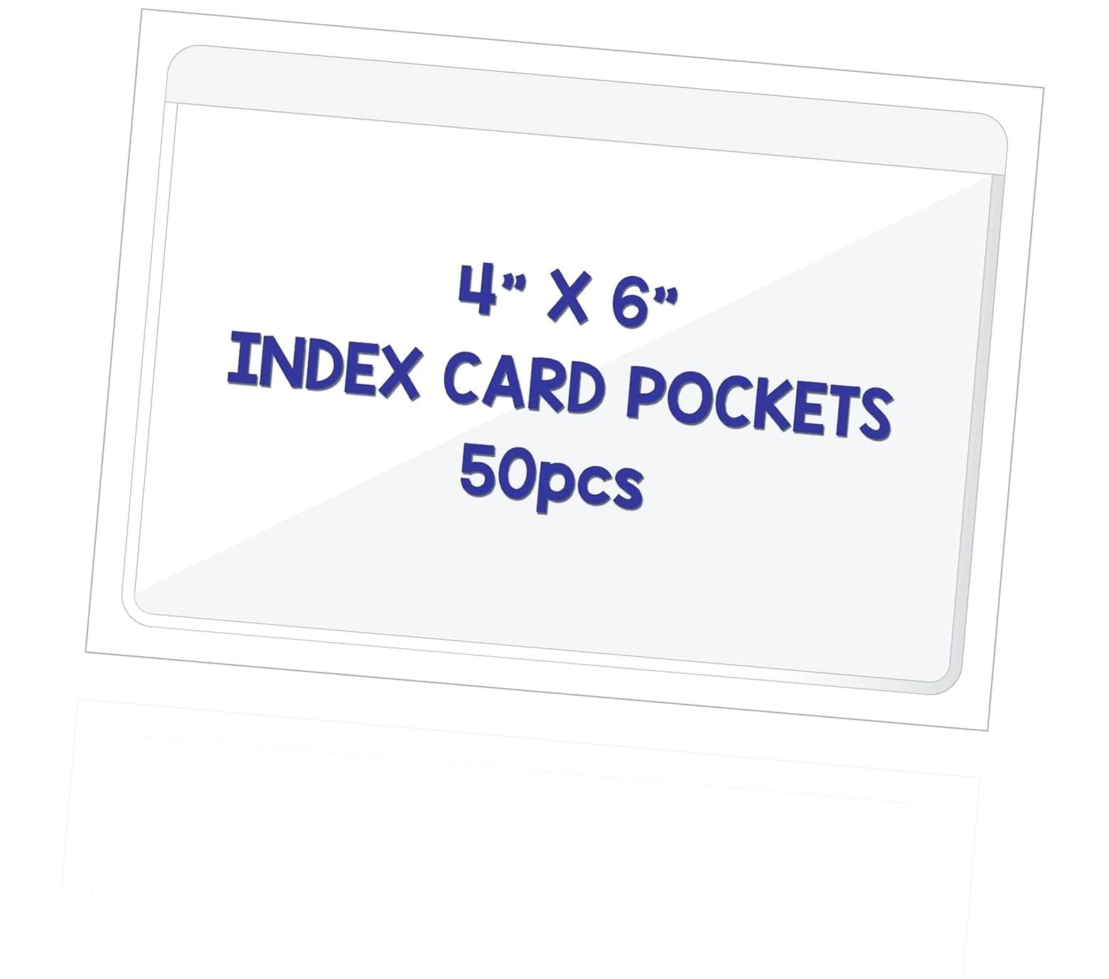 GZHJMY Clear Adhesive 4" x 6" Index Card Pockets with Top Open for ...