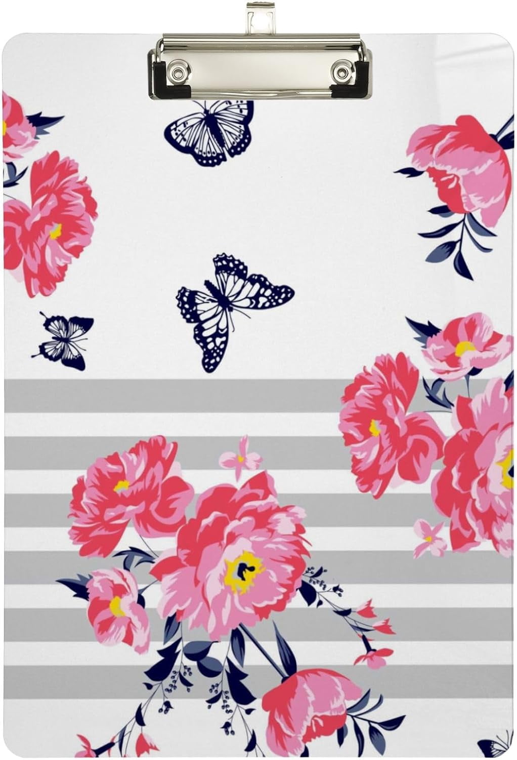 GZHJMY Clipboard for Classrooms Office Butterflies Rose Flowers Plastic ...