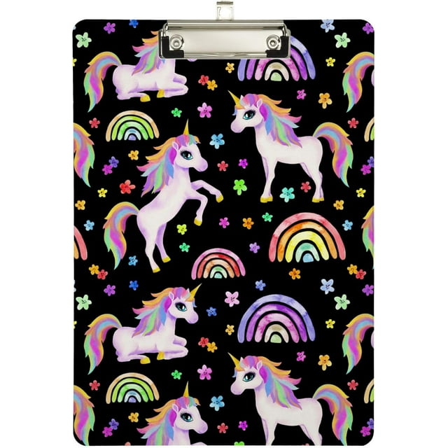 GZHJMY Clipboard for Classrooms Office Rainbow Unicorn Plastic ...