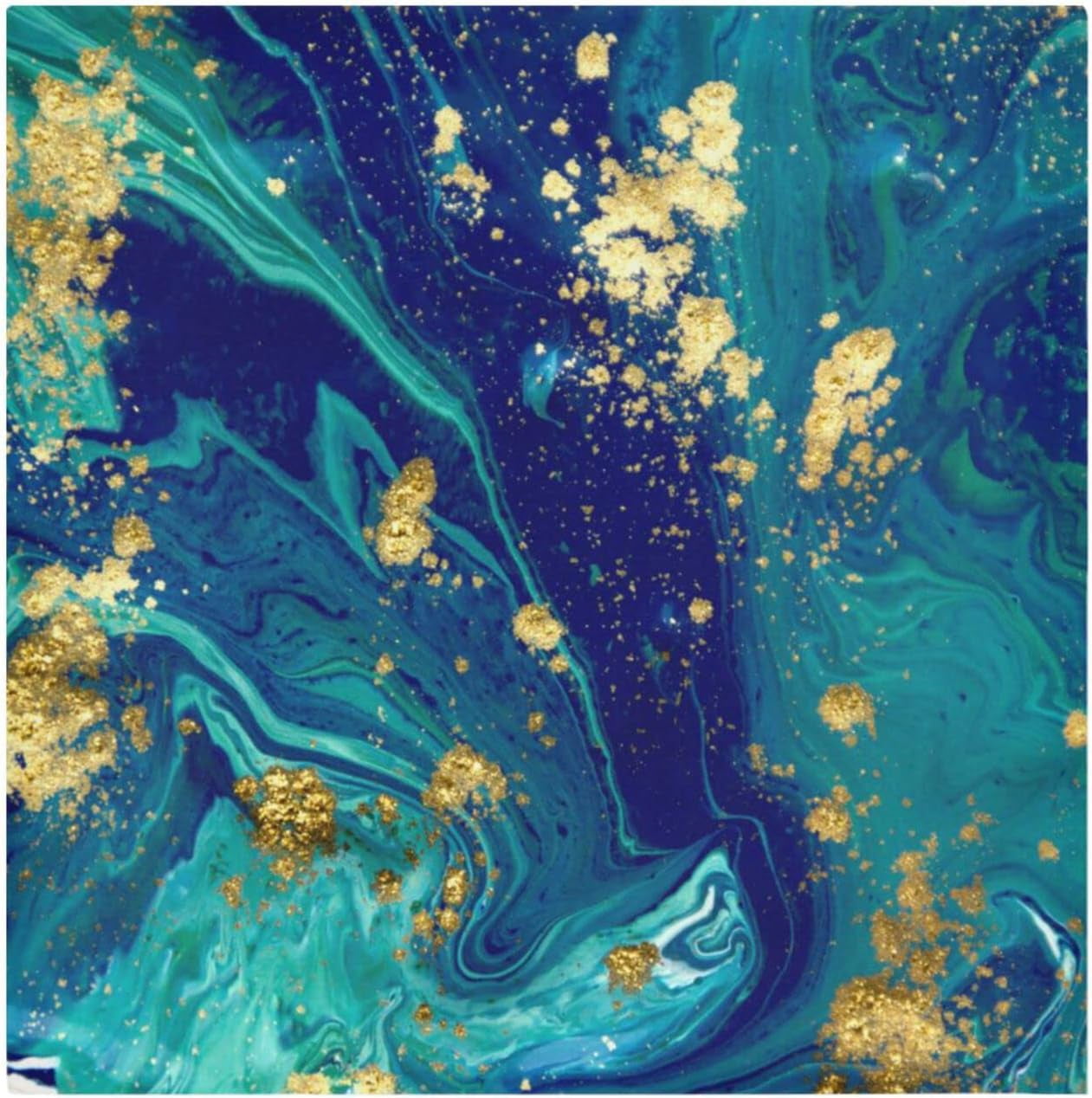 GZHJMY Cloth Napkin Fantasy Marble Art Aqua Gold Dining Table Decor ...