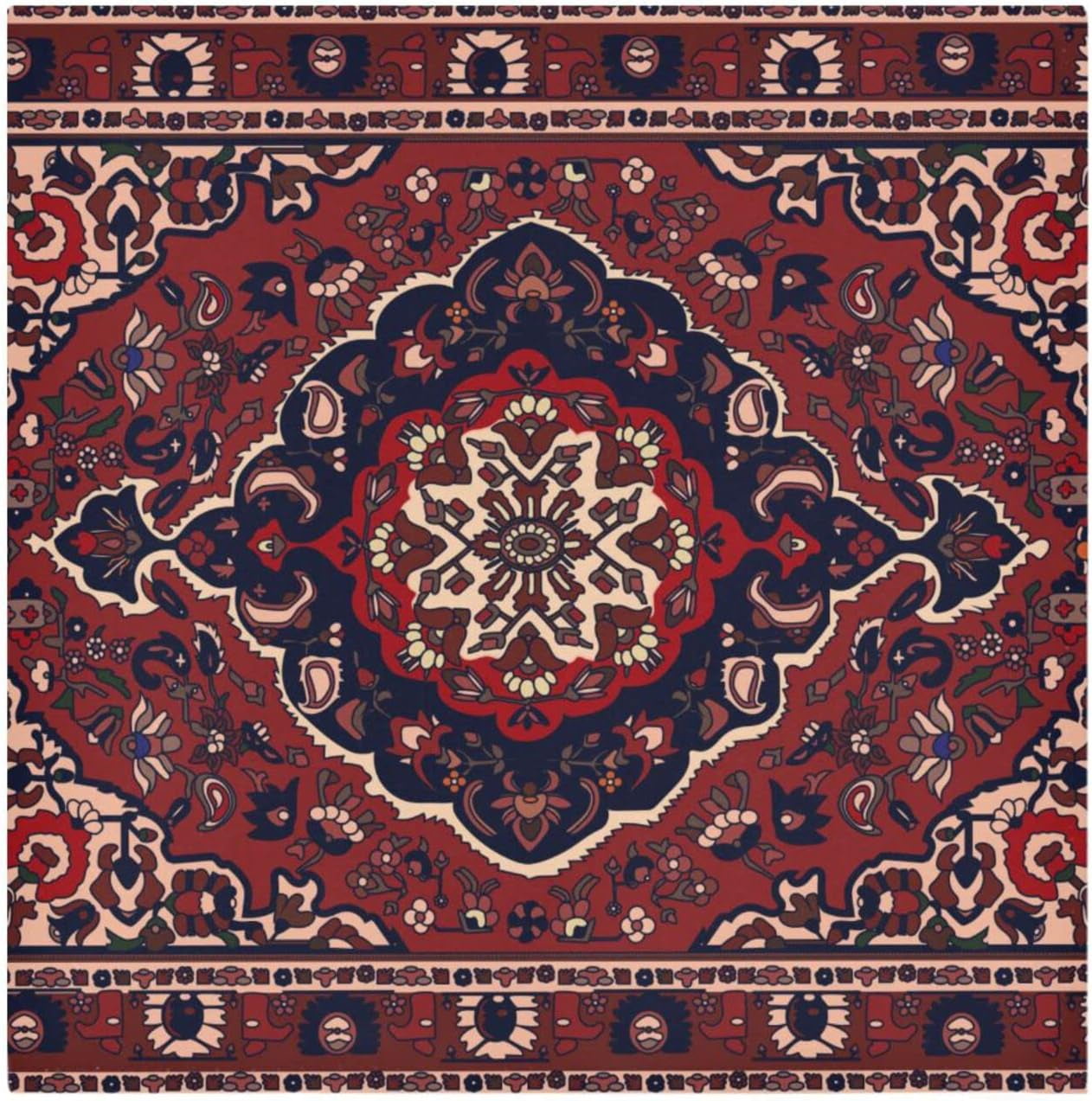 GZHJMY Cloth Napkin Persian Carpet Ethnic Dark Red Dining Table Decor ...