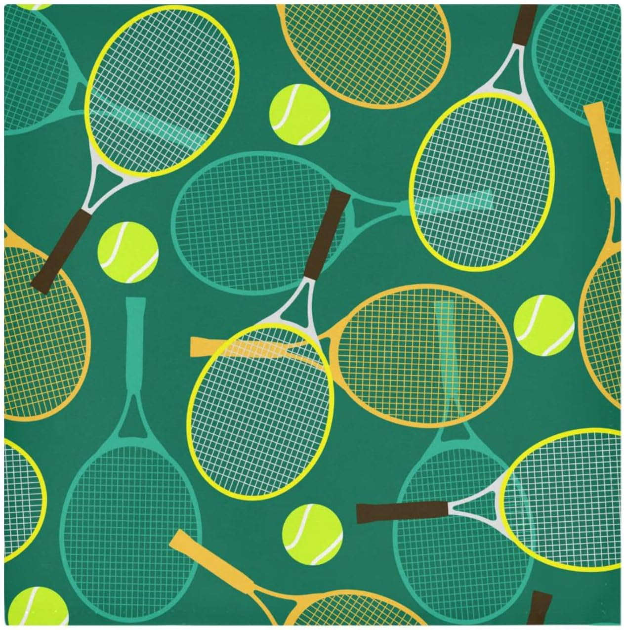 GZHJMY Cloth Napkin Tennis Rackets Ball Dining Table Decor Spring ...