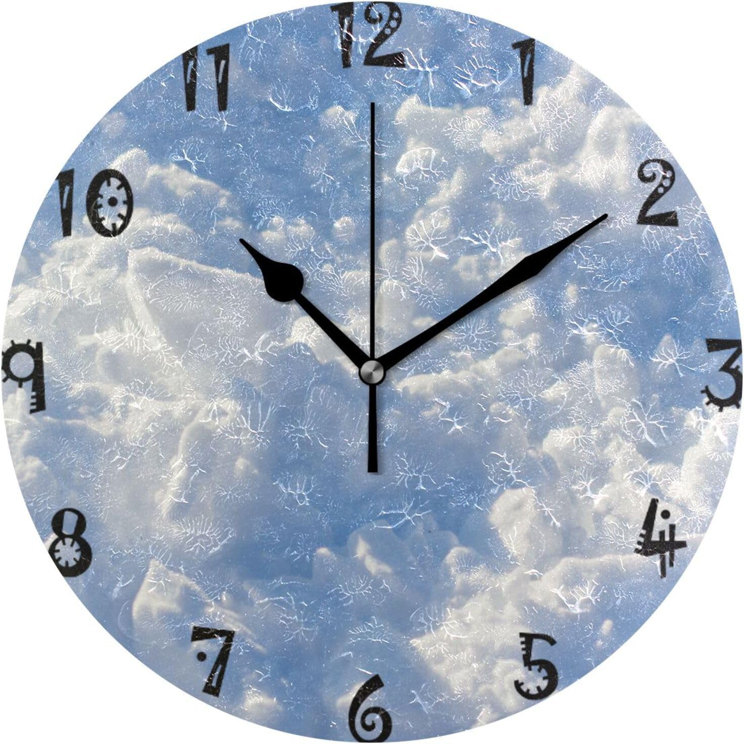 GZHJMY Cloud Wall Clock,Silent Non Ticking 10 Inch Battery Operated ...