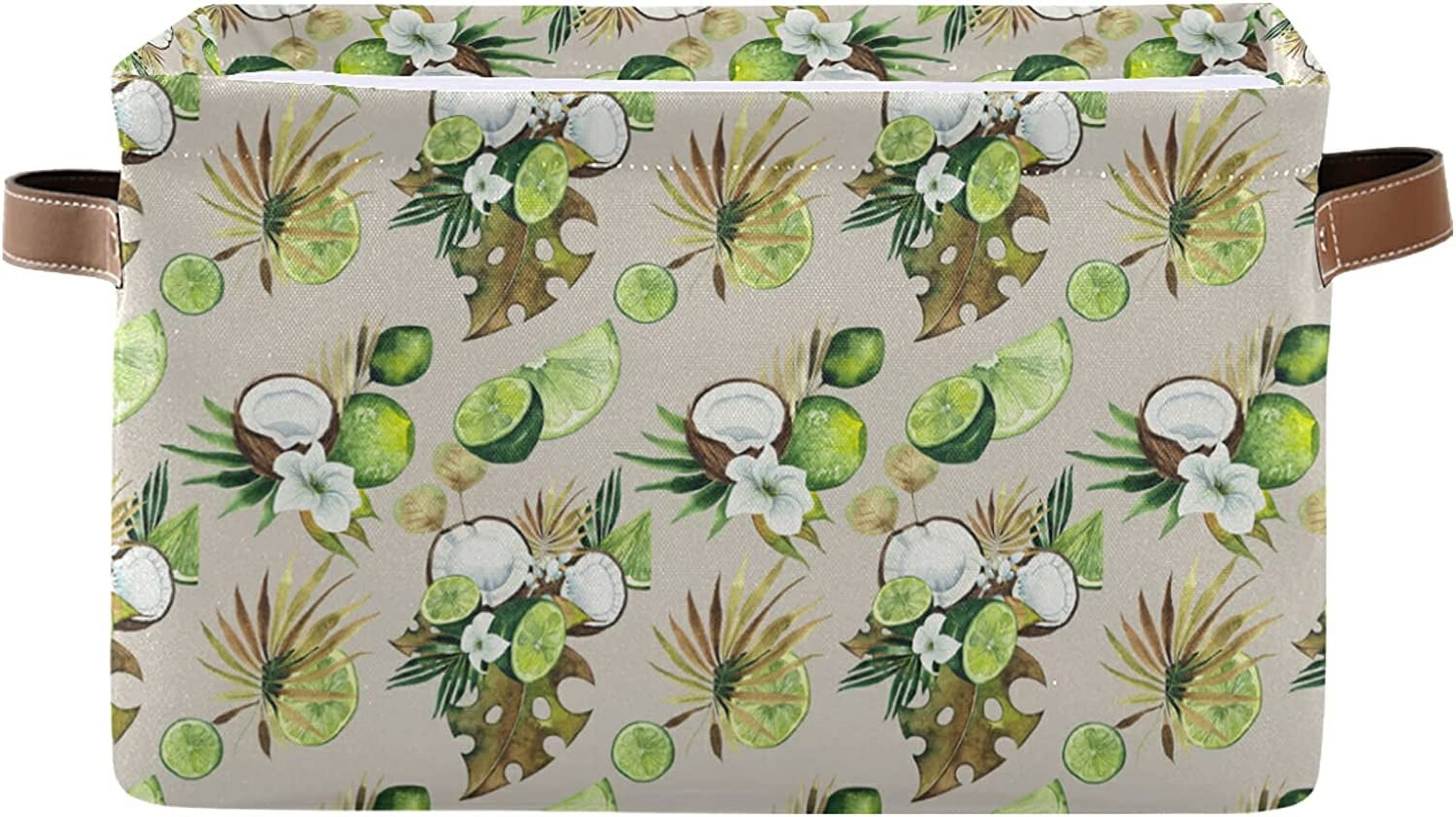 GZHJMY Coconuts Limes And Tropical Leaves Storage Bins Collapsible with ...