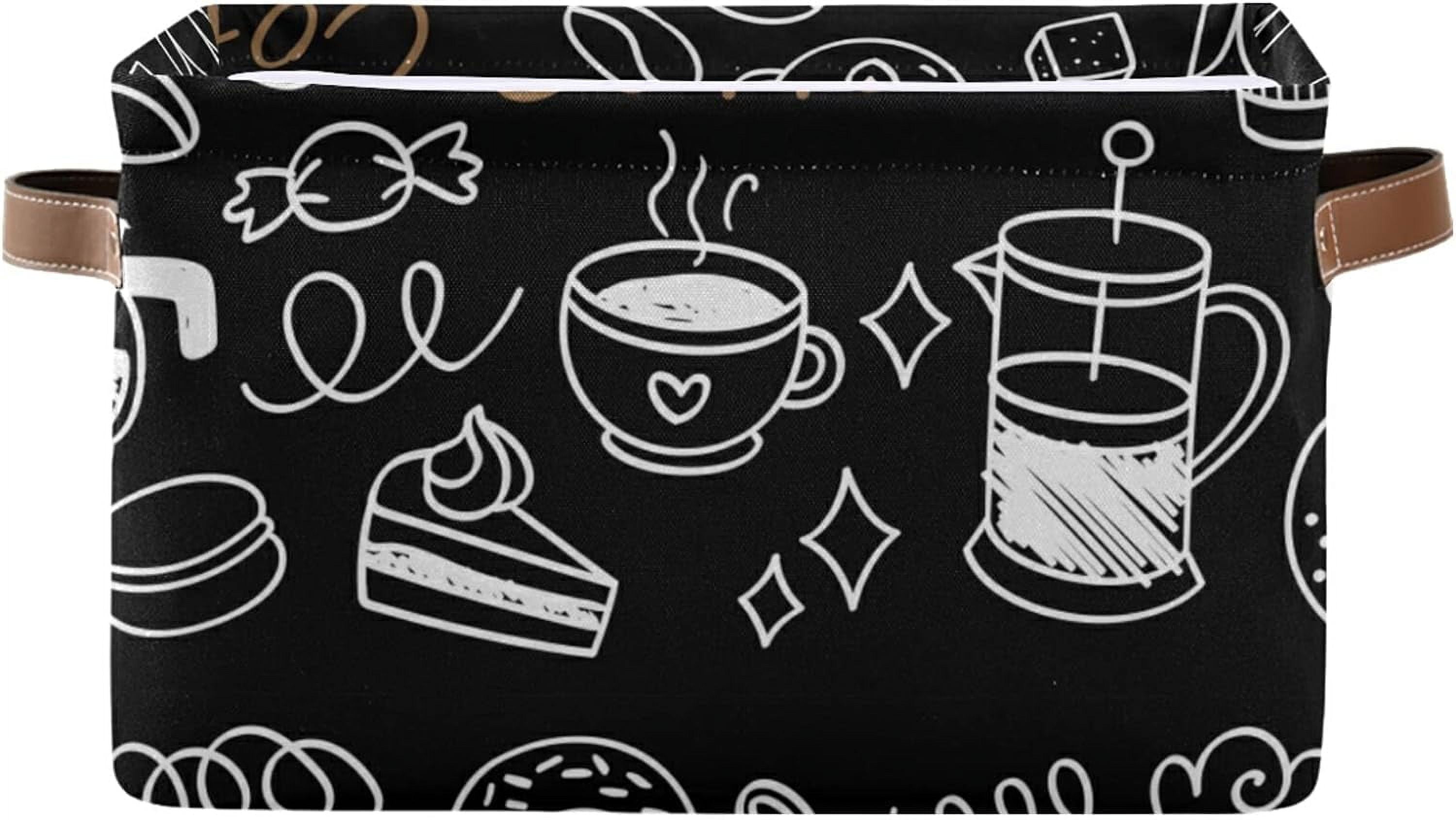 GZHJMY Coffee Drink and Desserts Print Foldable Storage Bin Bedroom ...