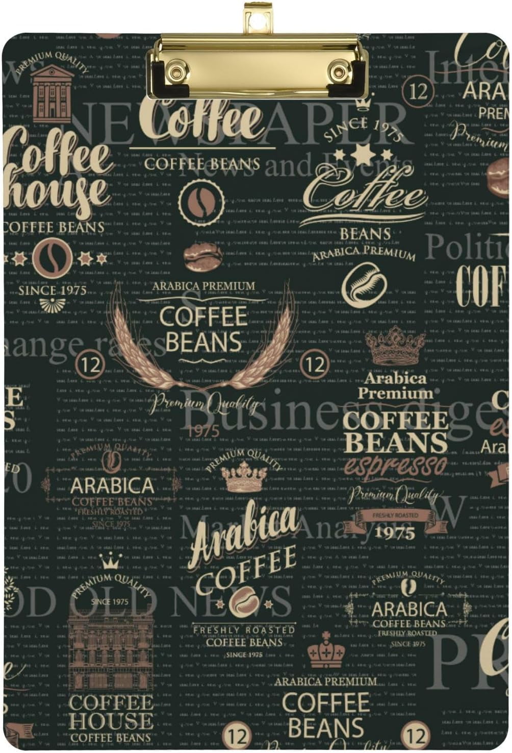 GZHJMY Coffee Theme Clipboards Acrylic A4 Letter Size Clipboards with ...