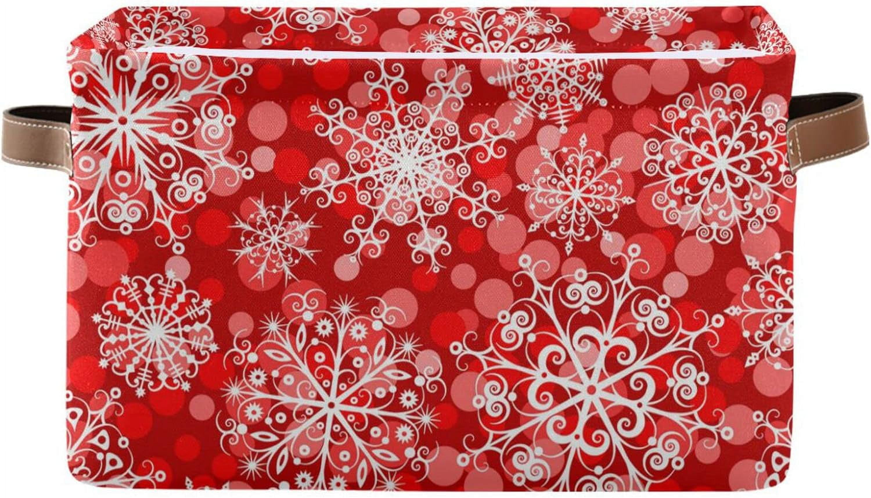 GZHJMY Collapsible Storage Basket Christmas Snowflake Background ...