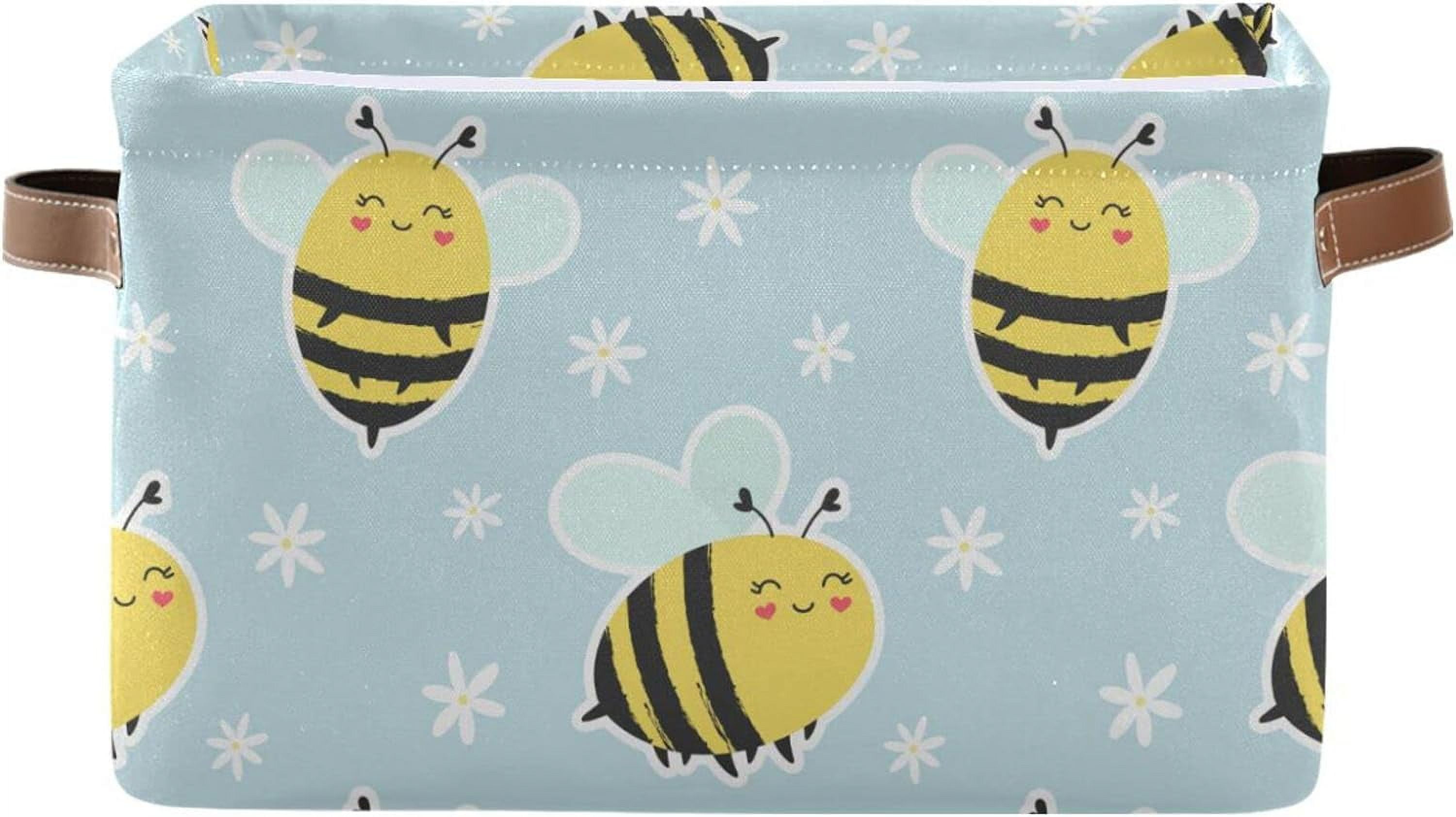 GZHJMY Collapsible Storage Basket Chubby Bee Rectangular Storage Bins ...
