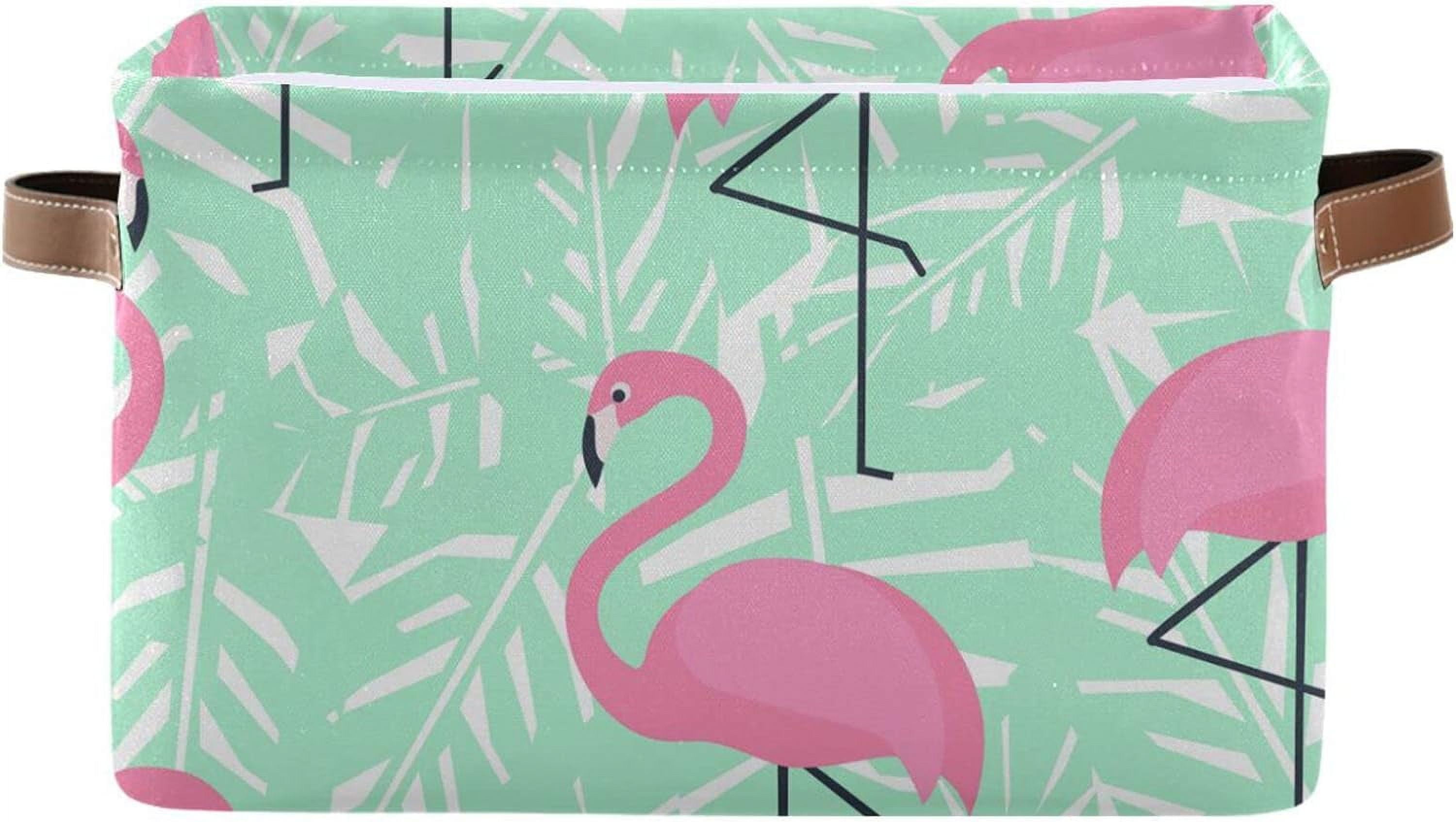 GZHJMY Collapsible Storage Basket Flamingo (6) Rectangular Storage Bins ...