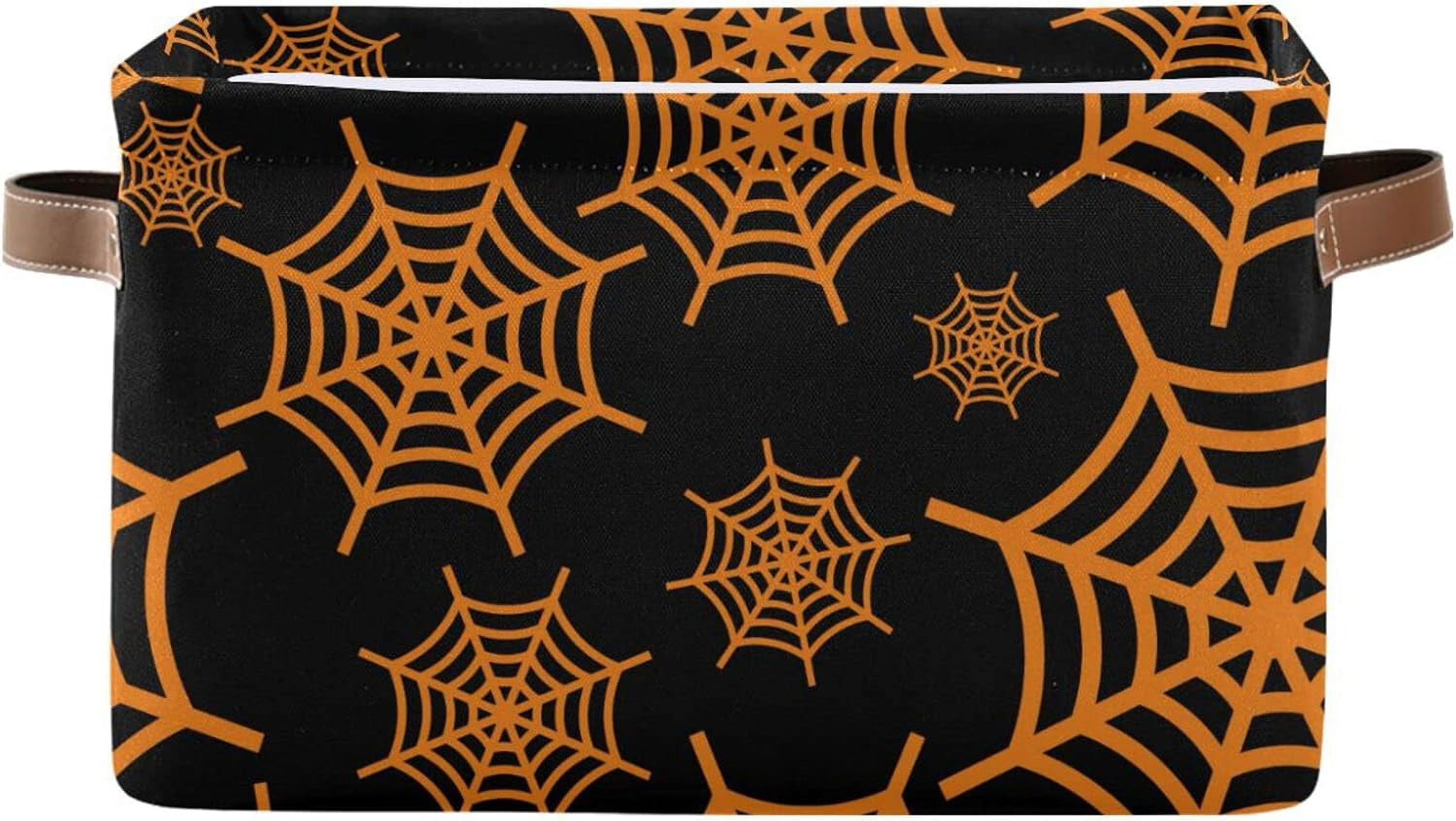 GZHJMY Collapsible Storage Basket Halloween Cobweb Rectangular Storage ...