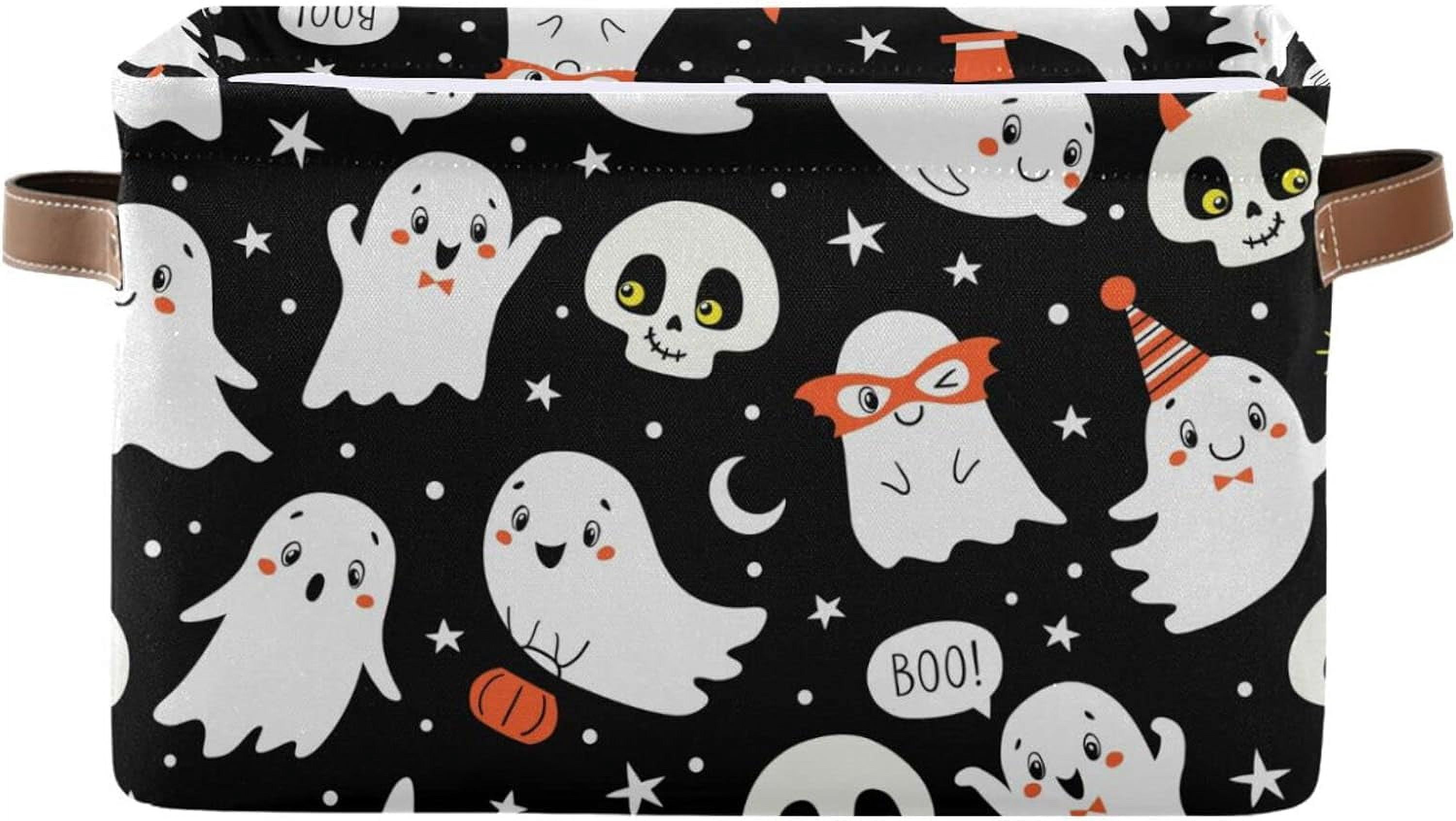 GZHJMY Collapsible Storage Basket Halloween Ghost Rectangular Storage ...