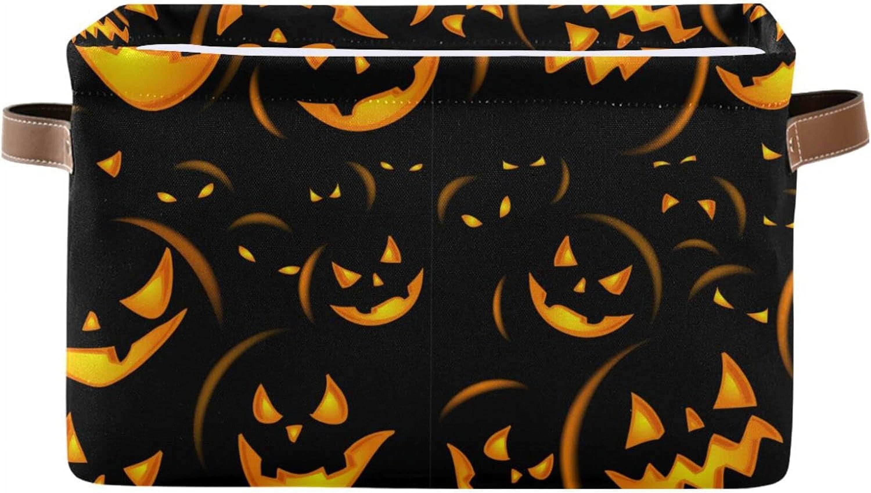 GZHJMY Collapsible Storage Basket Halloween Pumpkin Print Rectangular ...