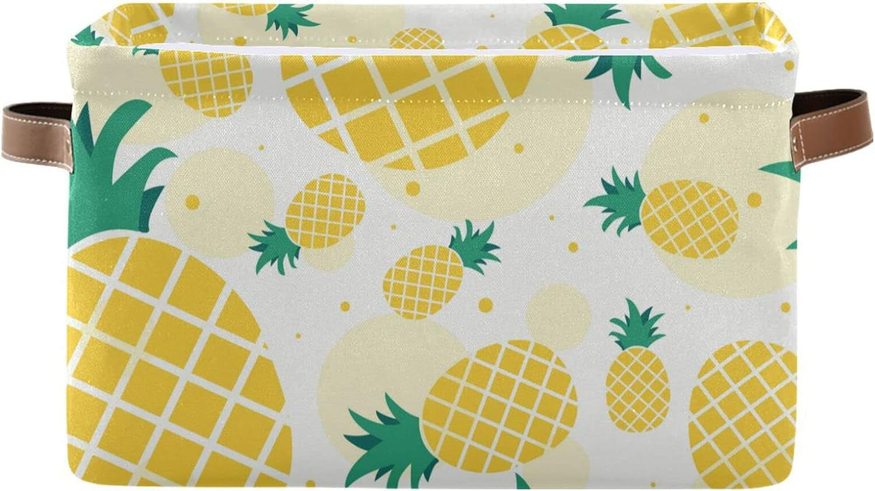 GZHJMY Collapsible Storage Basket Tropical Fruit Pineapple Golden ...