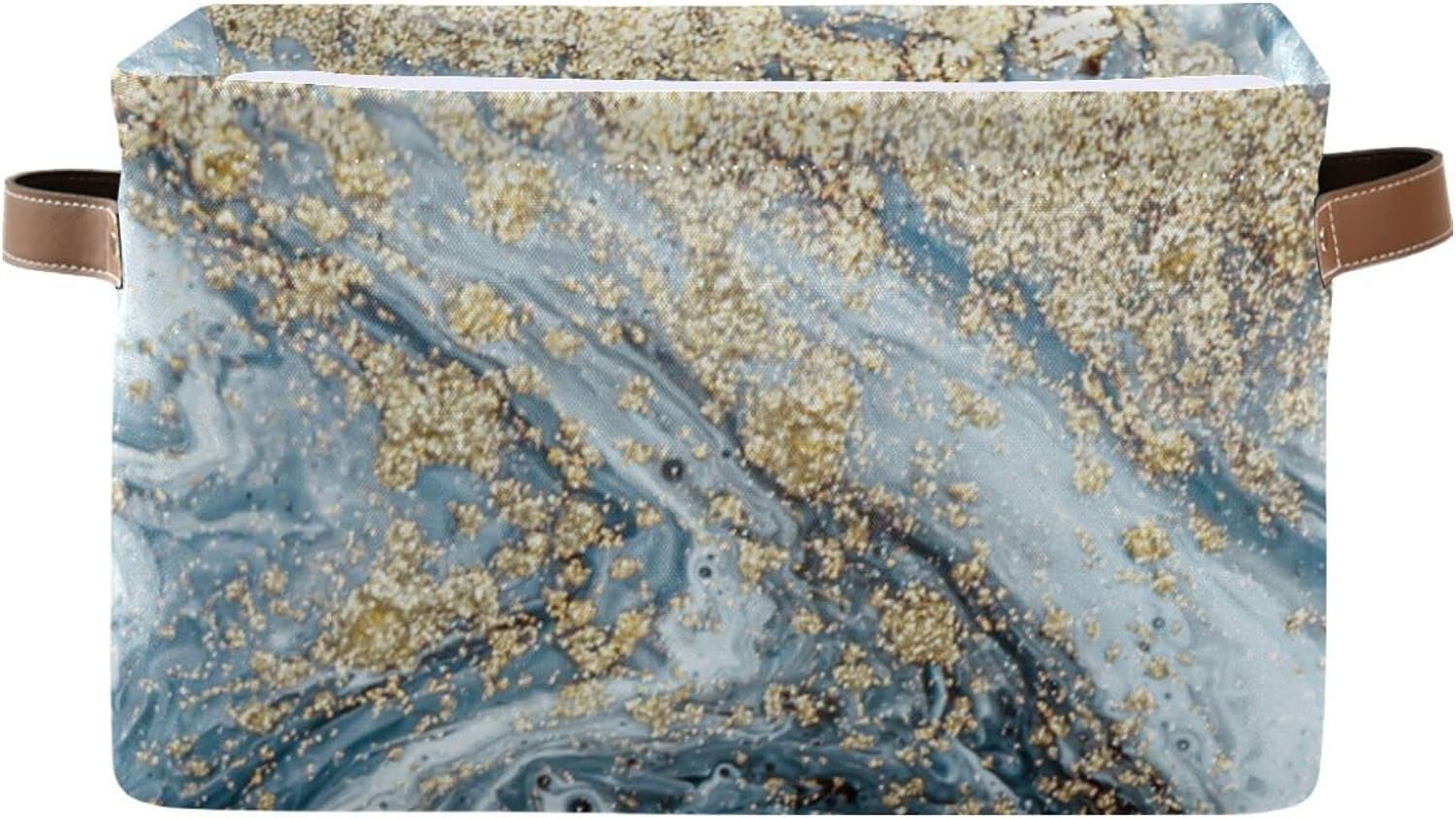 GZHJMY Collapsible Storage Basket Water Wave Sand Gold Rectangular ...