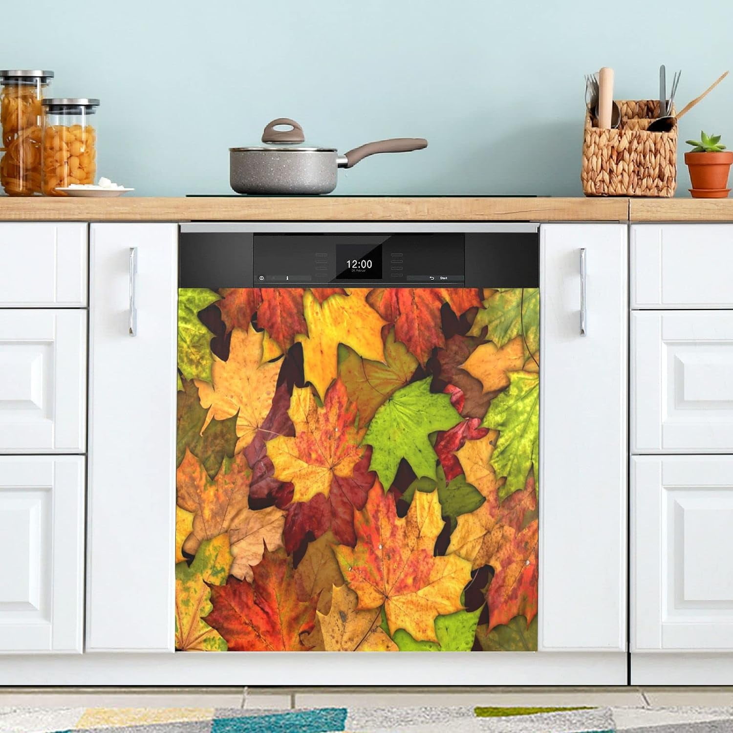 GZHJMY Colorful Autumn Maple Leaves Dishwasher Magnet Cover ...