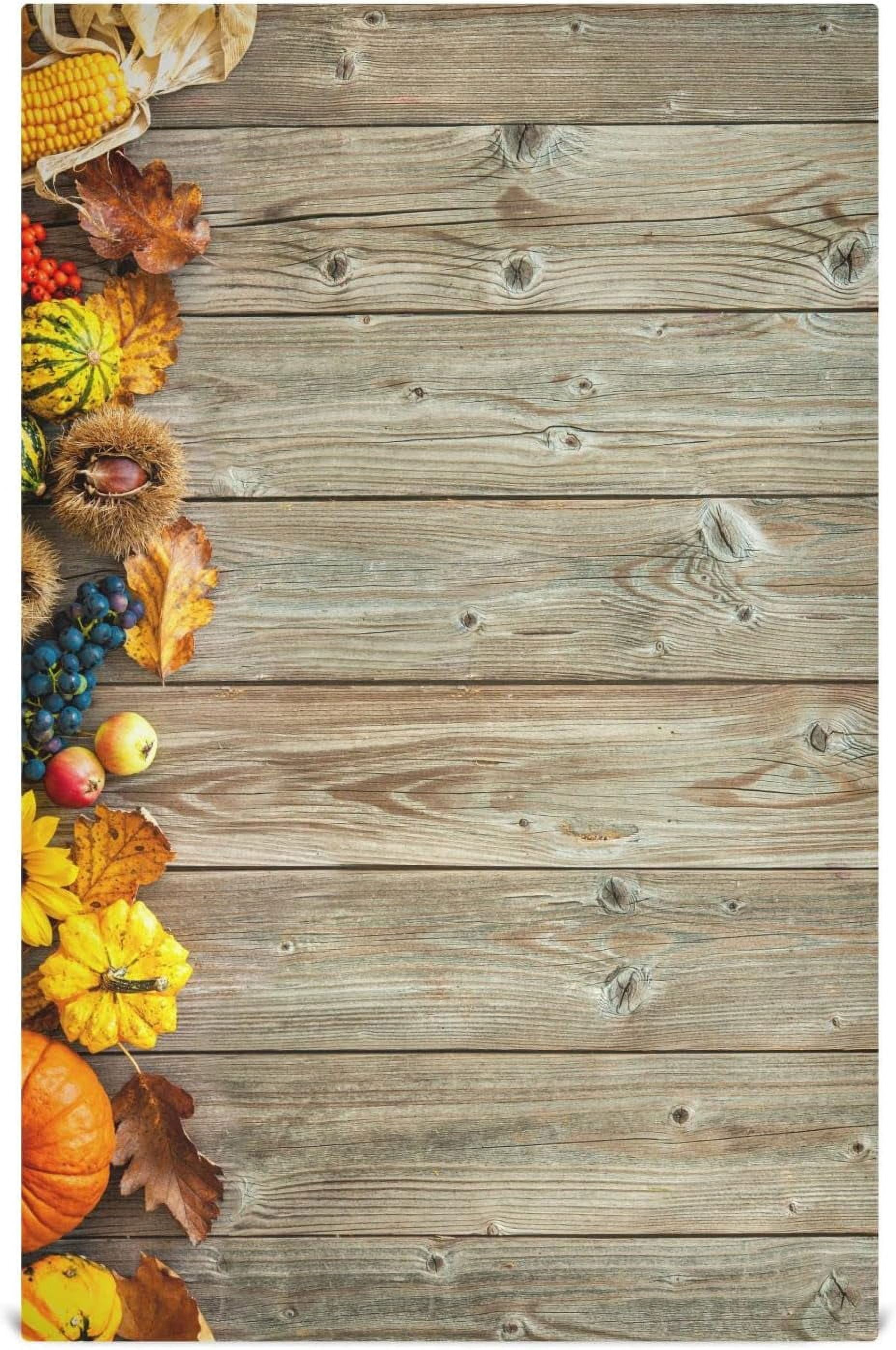 GZHJMY Colorful Autumn on Wooden Kitchen Towels Set of 1 Dishcloths ...