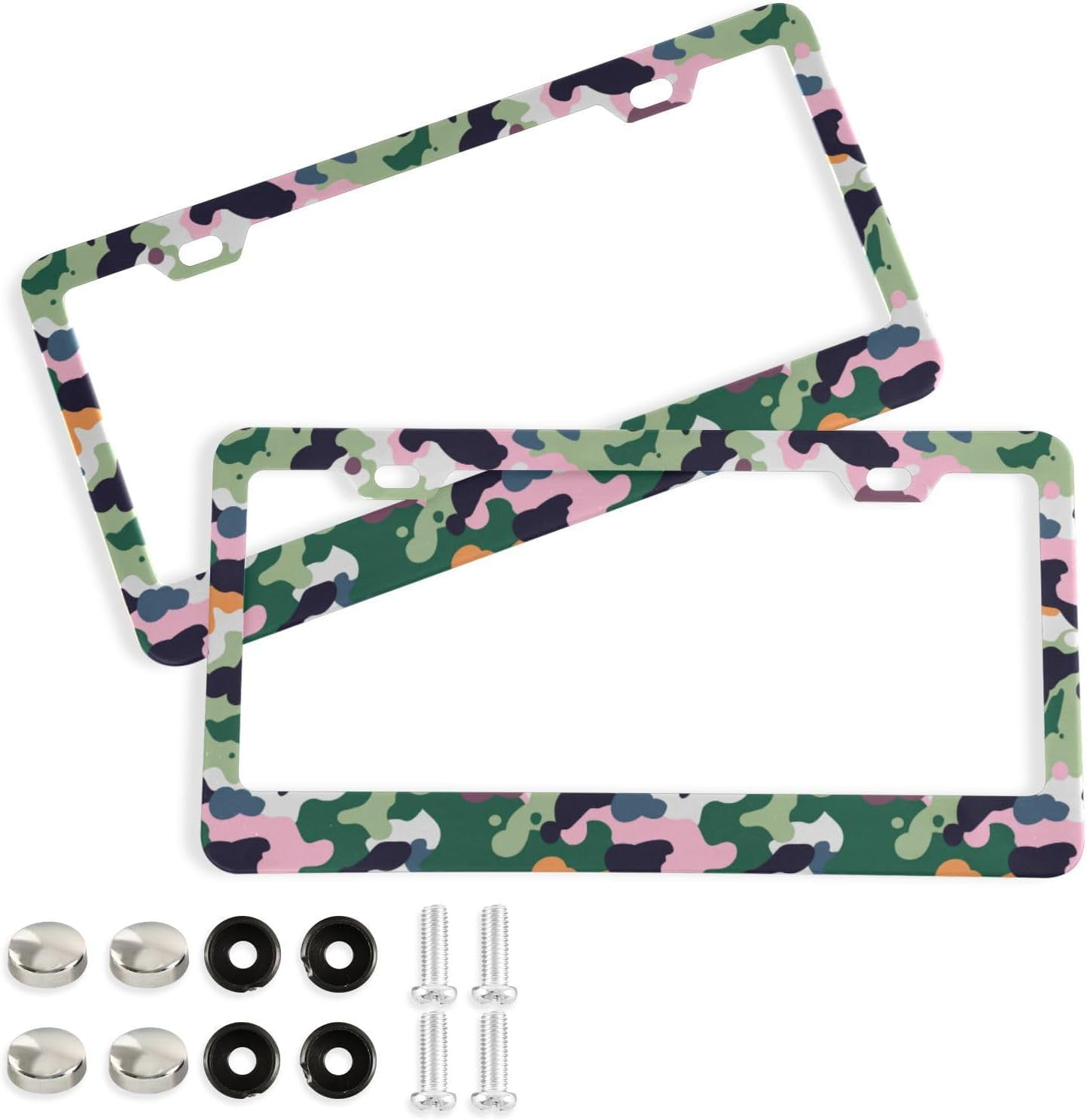 GZHJMY Colorful Camo Camouflage License Plate Frames for Women Men 2 ...
