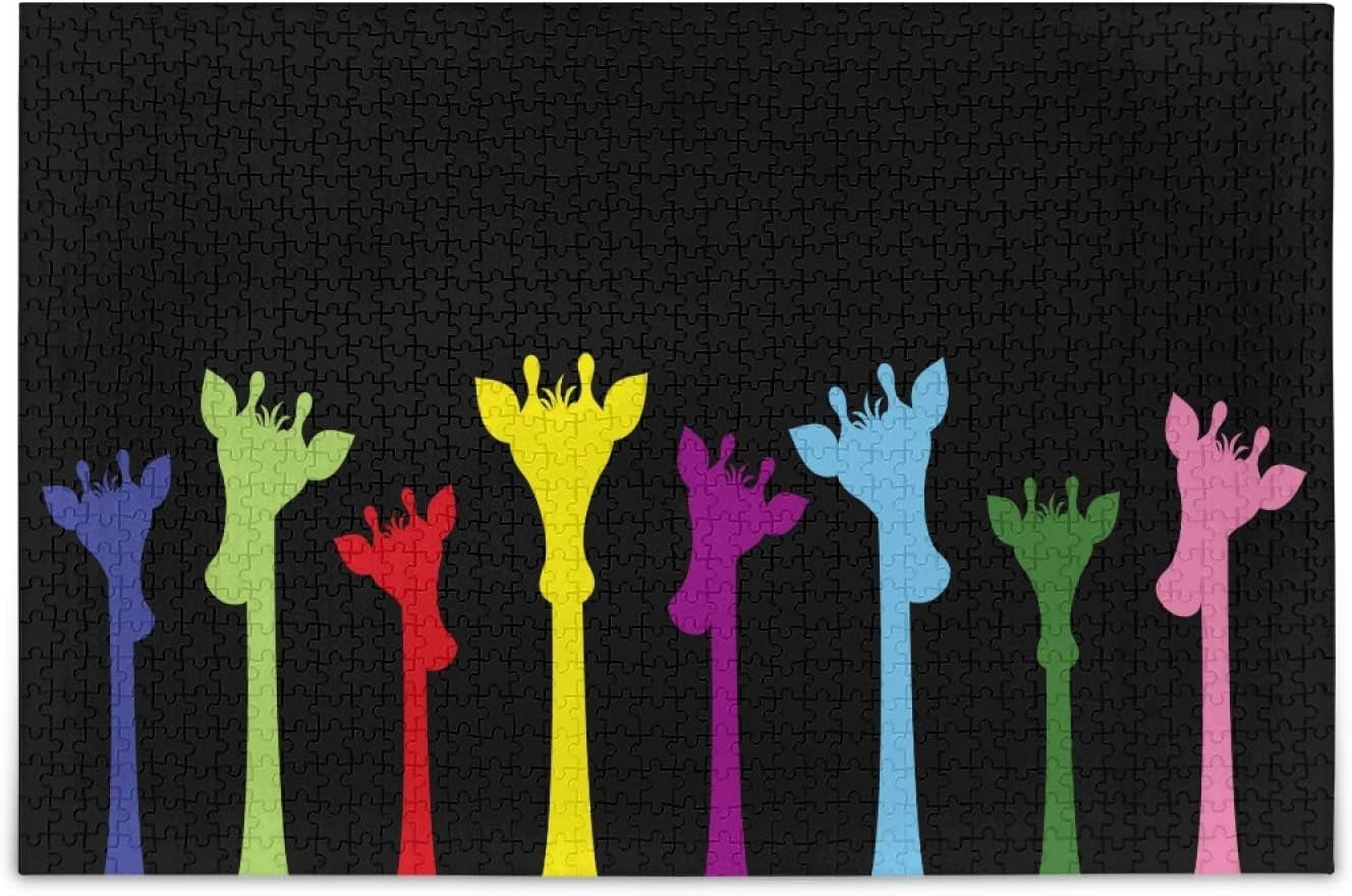 GZHJMY Colorful Cute Giraffe Animal Puzzle for Adults 1000 Piece ...