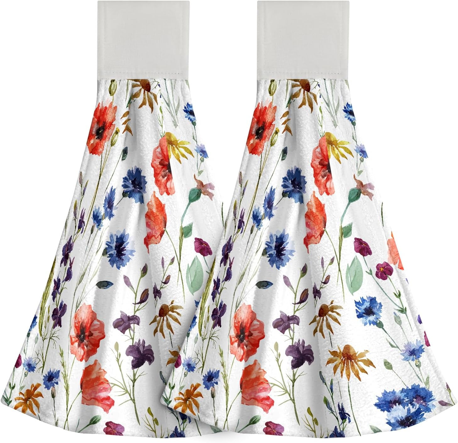 GZHJMY Colorful Flowers Leaves Hanging Towels - Poppy and Daisy Flower ...