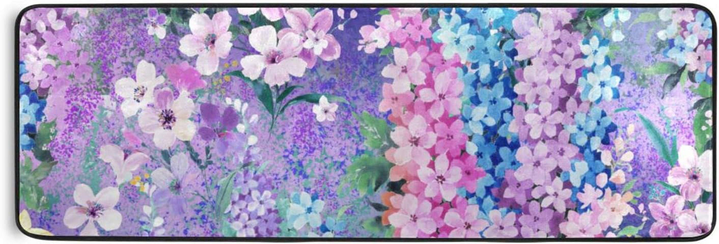 GZHJMY Colorful Flowers Print Area Rug - 2' x 6' Washable Runner Rugs ...