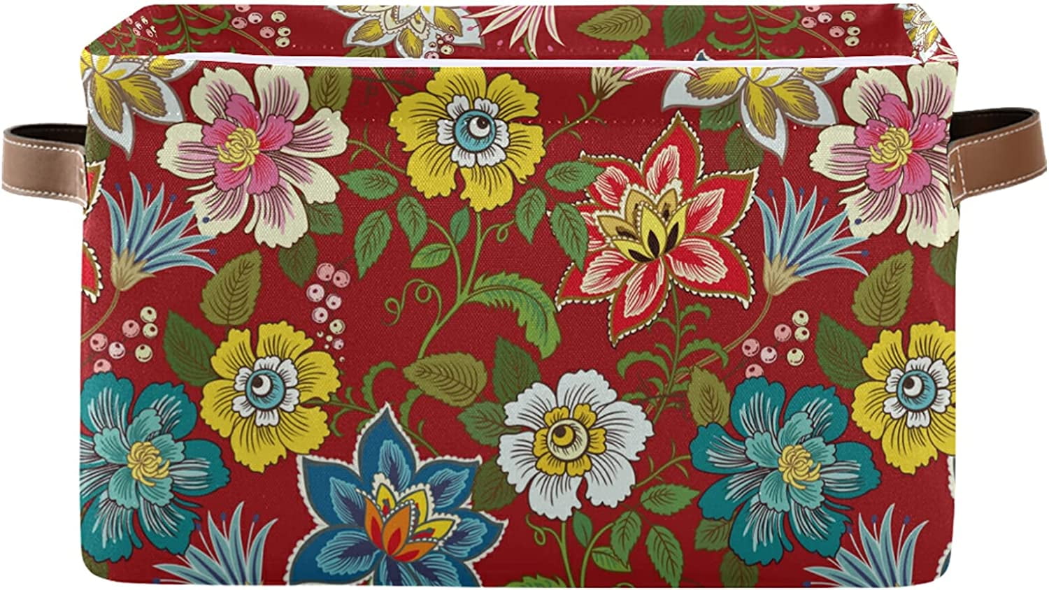 GZHJMY Colorful Flowers Storage Bins Collapsible with Handle, 2PCS ...