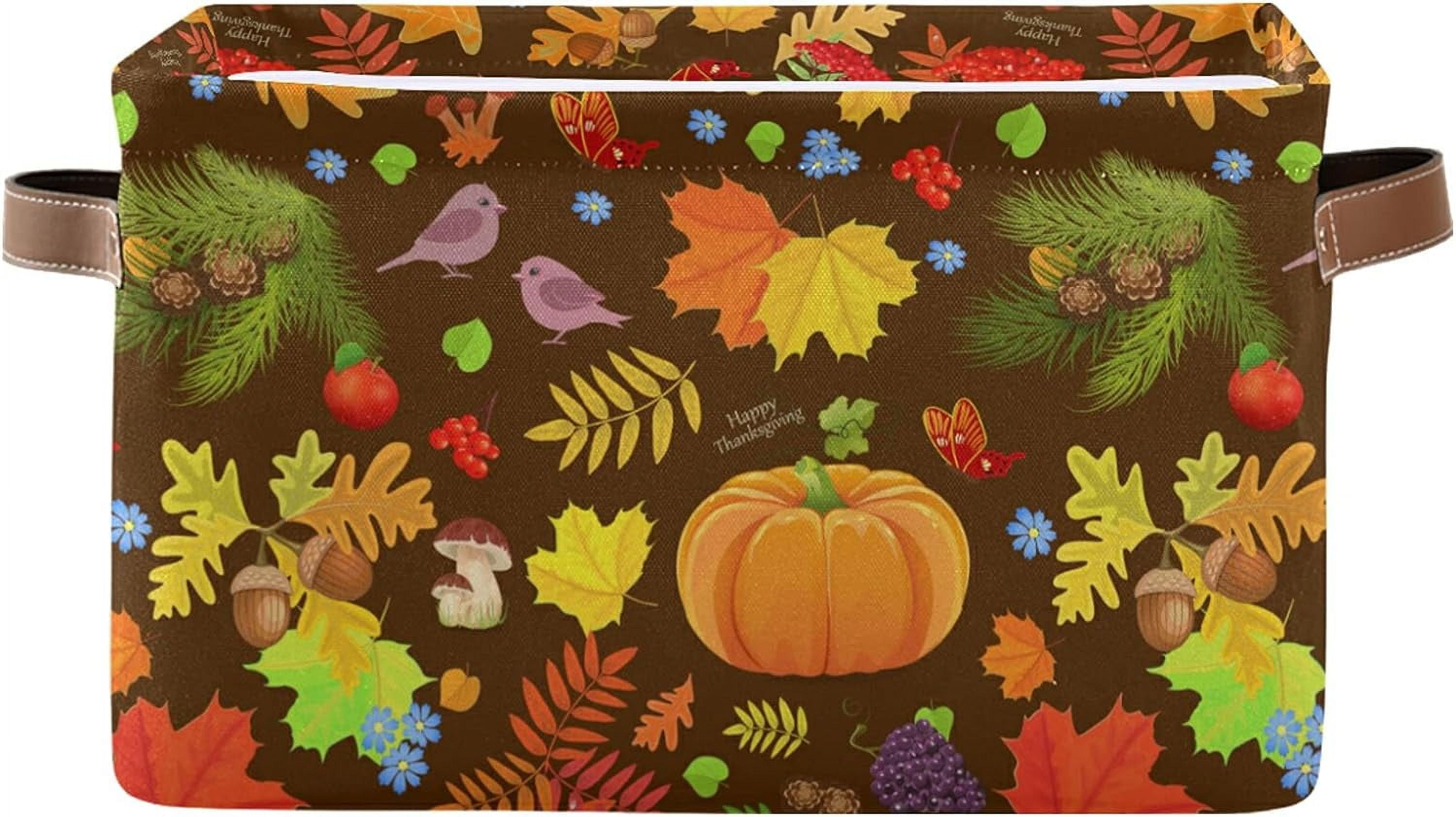 GZHJMY Colorful Forest Pattern Storage Bin Collapsible with Handle, 1PCS Rectangle Waterproof ...