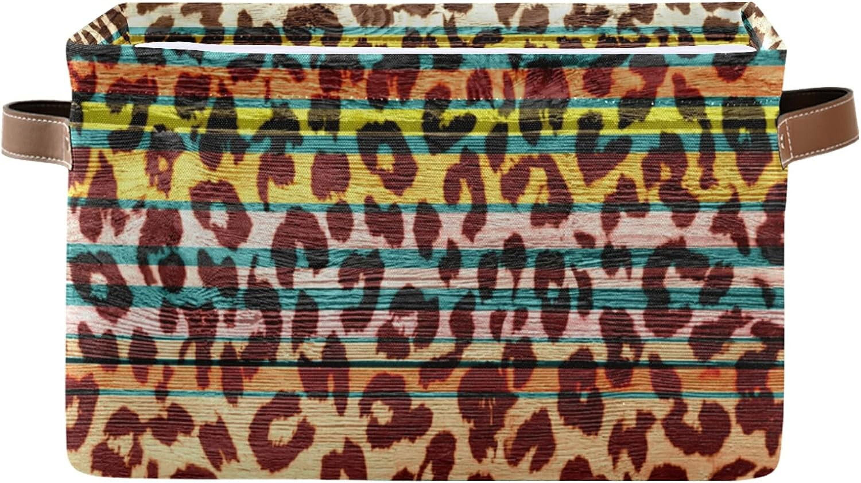 GZHJMY Colorful Funny Art Leopard Storage Bin for Toy Storage Basket ...