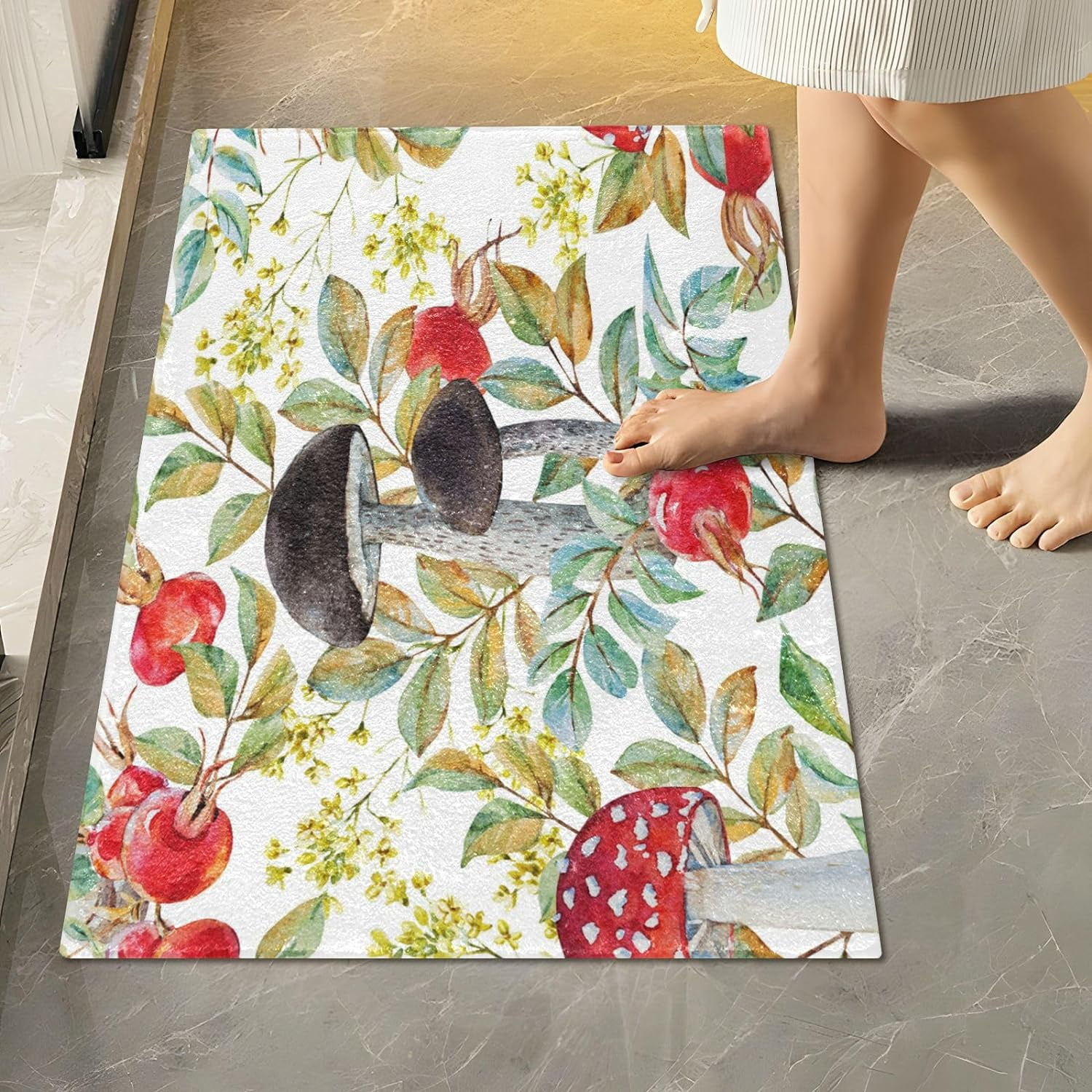 GZHJMY Colorful Mushroom Bathroom Rug 24"×16",Non-Slip High Absorbent ...