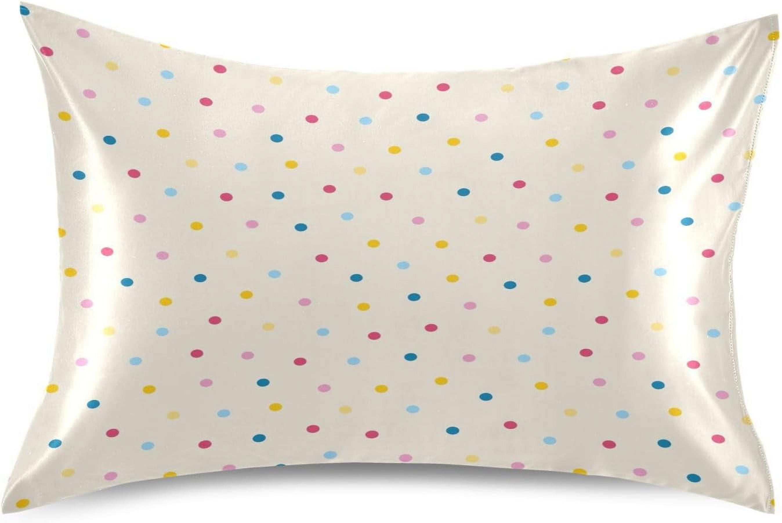 GZHJMY Colorful Polka Dots Satin Pillowcase for Hair and Skin, Soft and ...