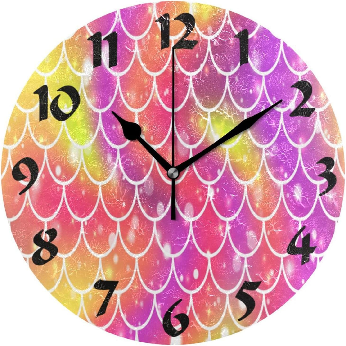 GZHJMY Colorful Scale Round Wall Clock,Silent Non Ticking Battery ...