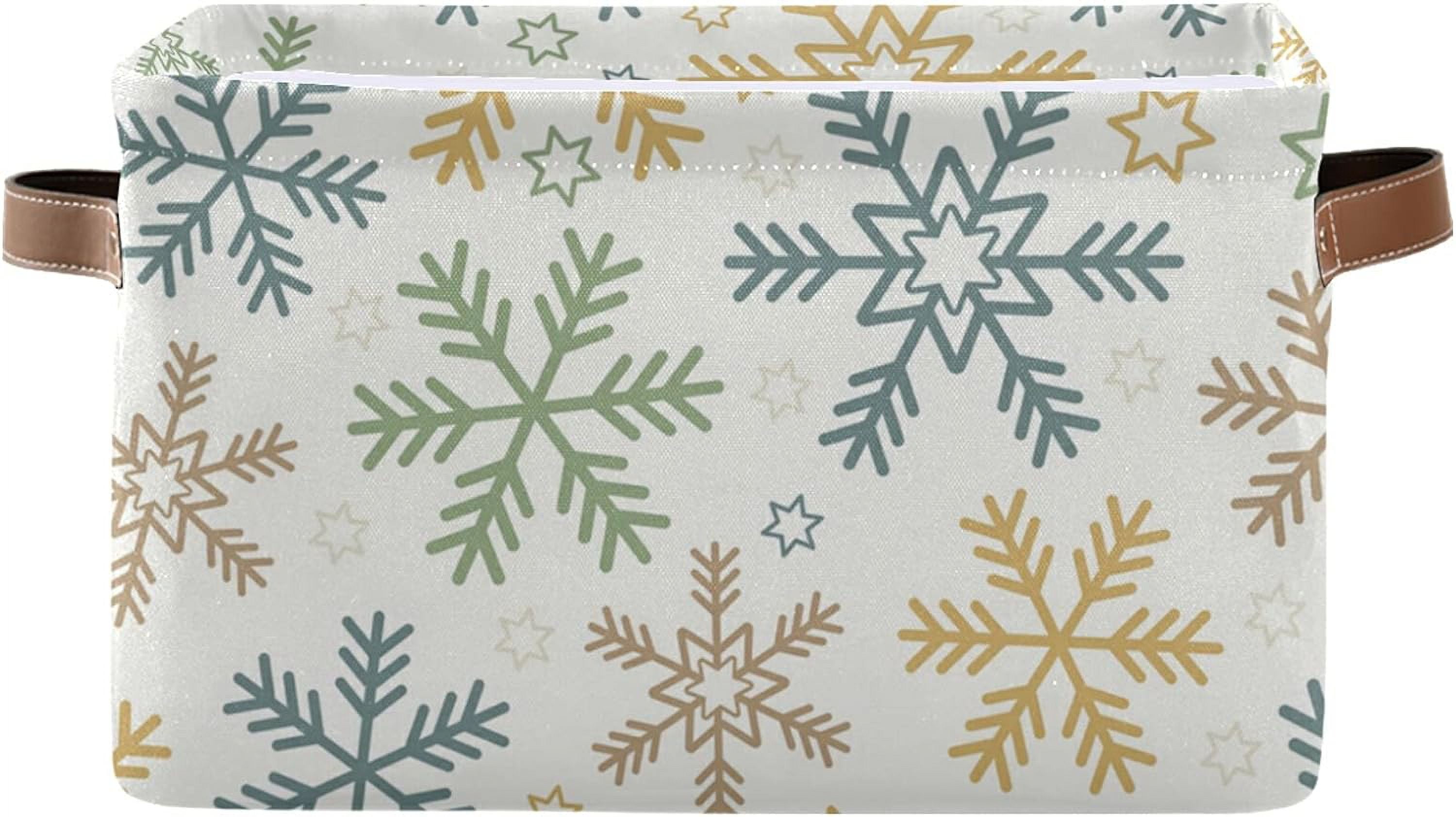 GZHJMY Colorful Snowflakes Christmas Storage Bin for Toy Storage Basket ...