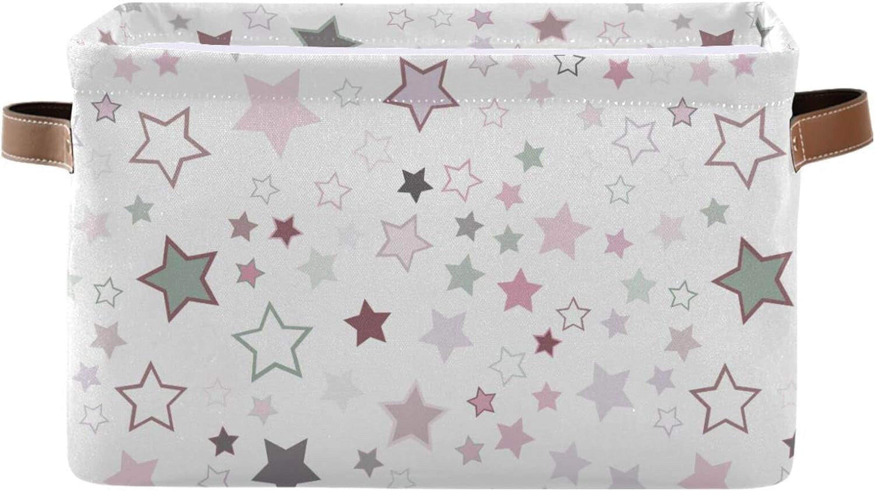 GZHJMY Colorful Stars Shelf Storage Baskets, Foldable Fabric Storage ...
