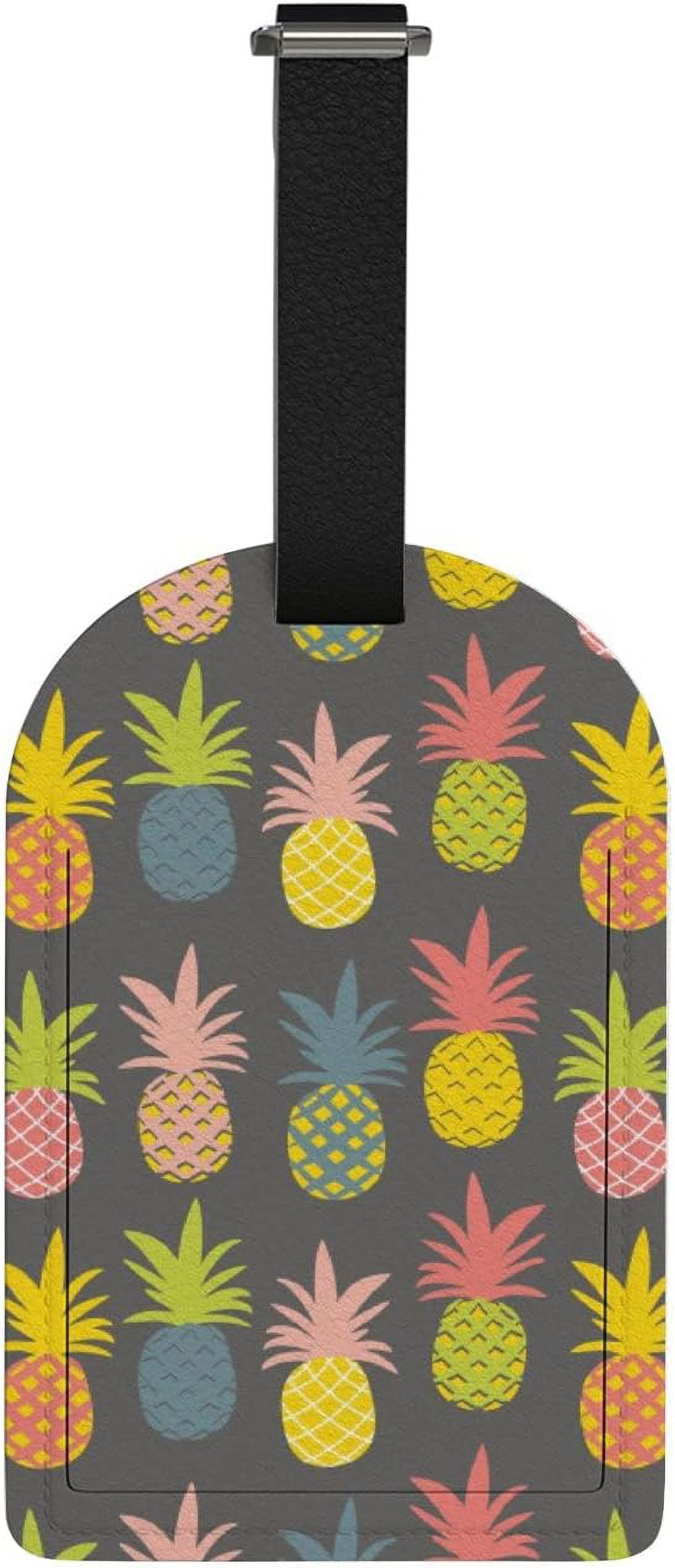 GZHJMY Colorful Summer Pineapple Luggage Tags 1 Piece, PU Leather ...