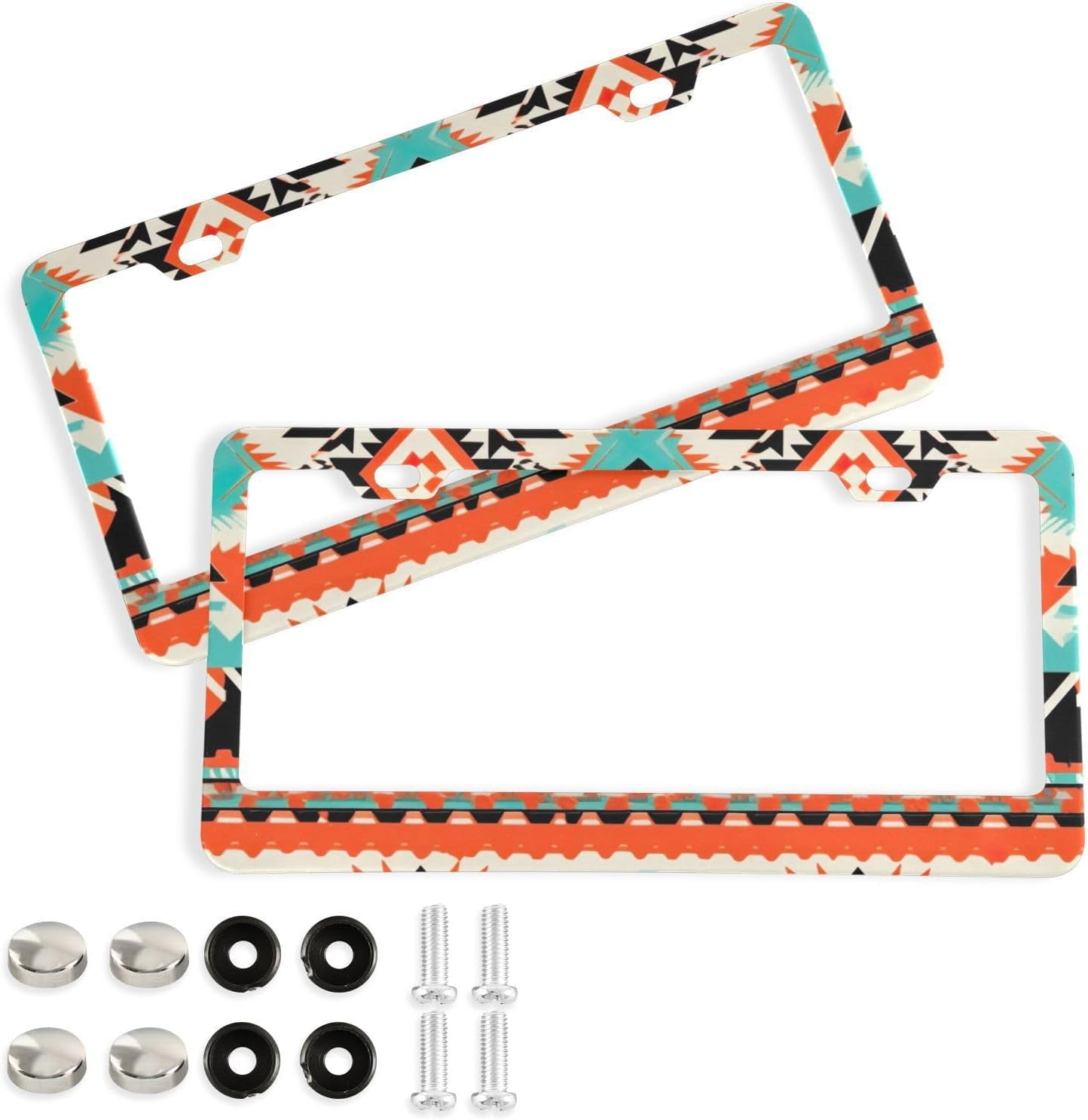 GZHJMY Colorful Tribal Art License Plate Frames 2 Pack Aluminum License ...