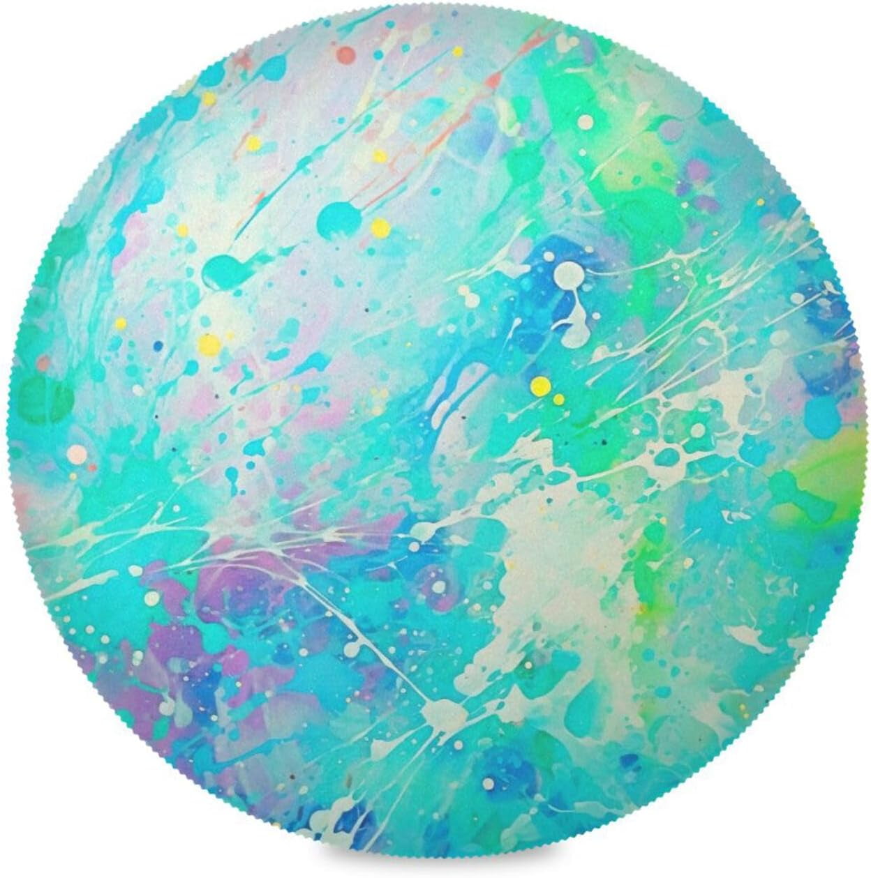 GZHJMY Colorful Watercolor Splattered Round Placemats 15.4in, Washable ...